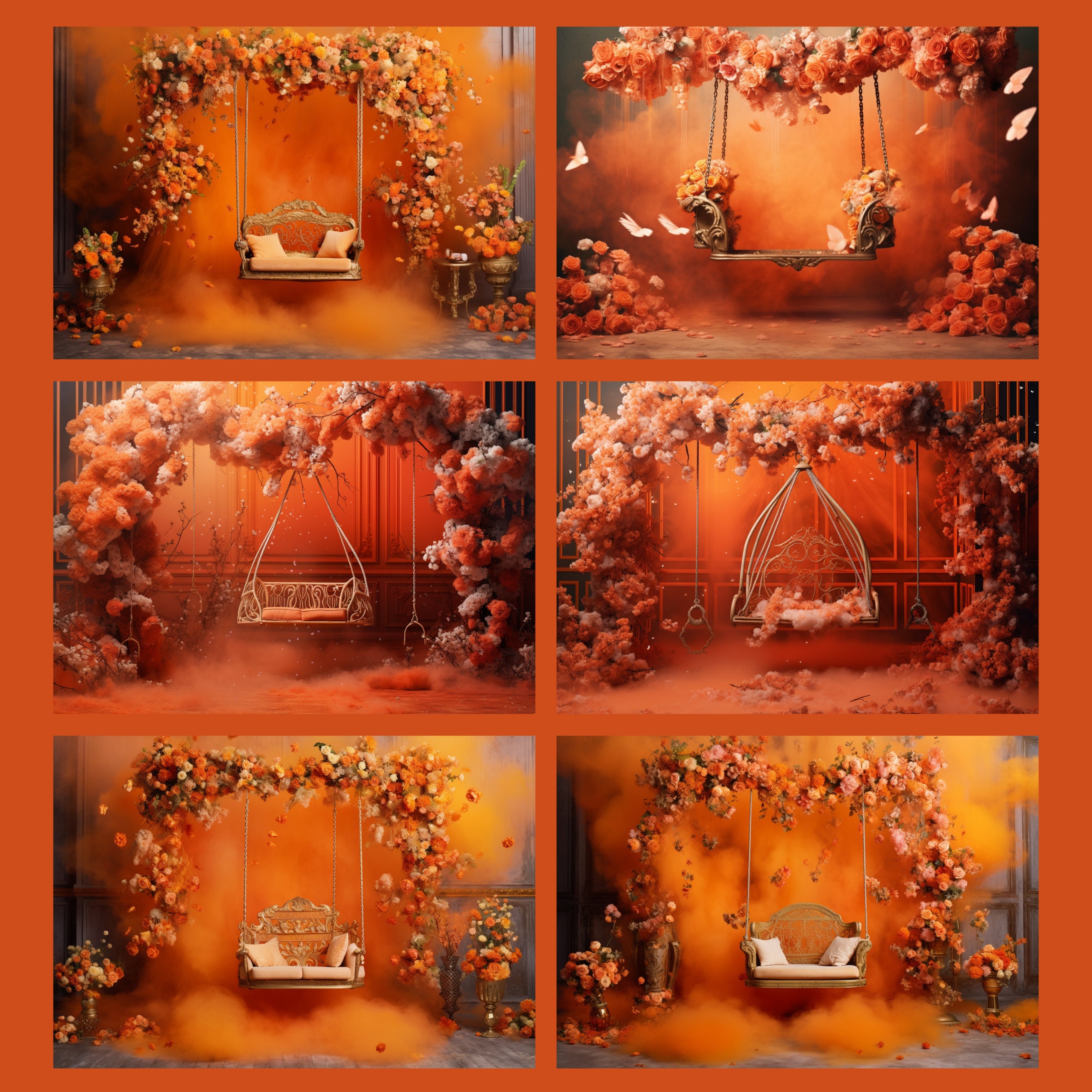 Summer Flower Swing Backdrop for Photo Editing, Summer Flower Backdrop ...