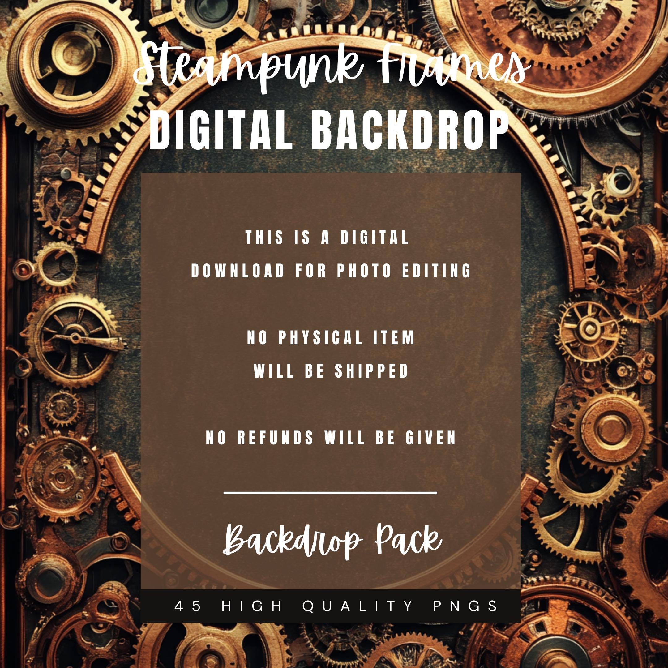 Steampunk Digital Backdrop, Victorian Backdrop Displays, Studio ...