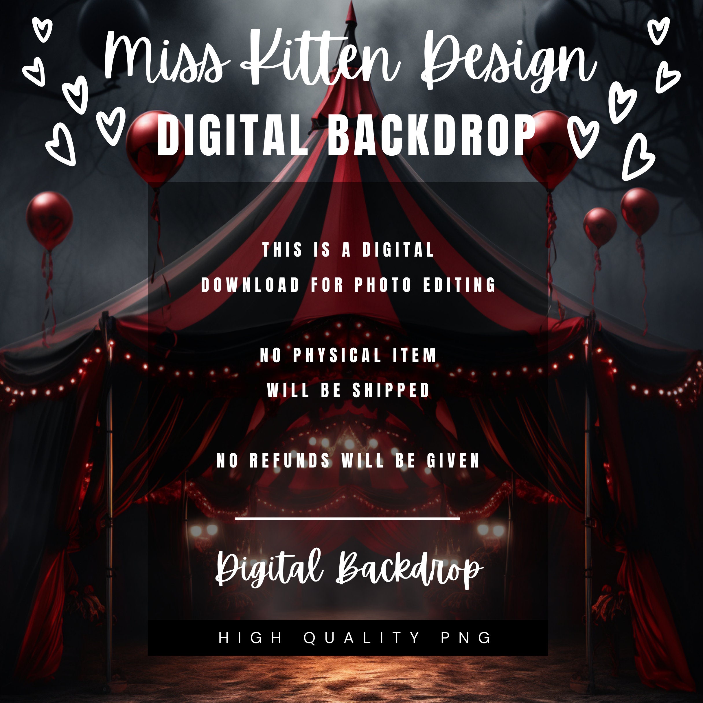 Circus Fine Art Backdrop for Photo Editing, Circus Stage Backdrop ...