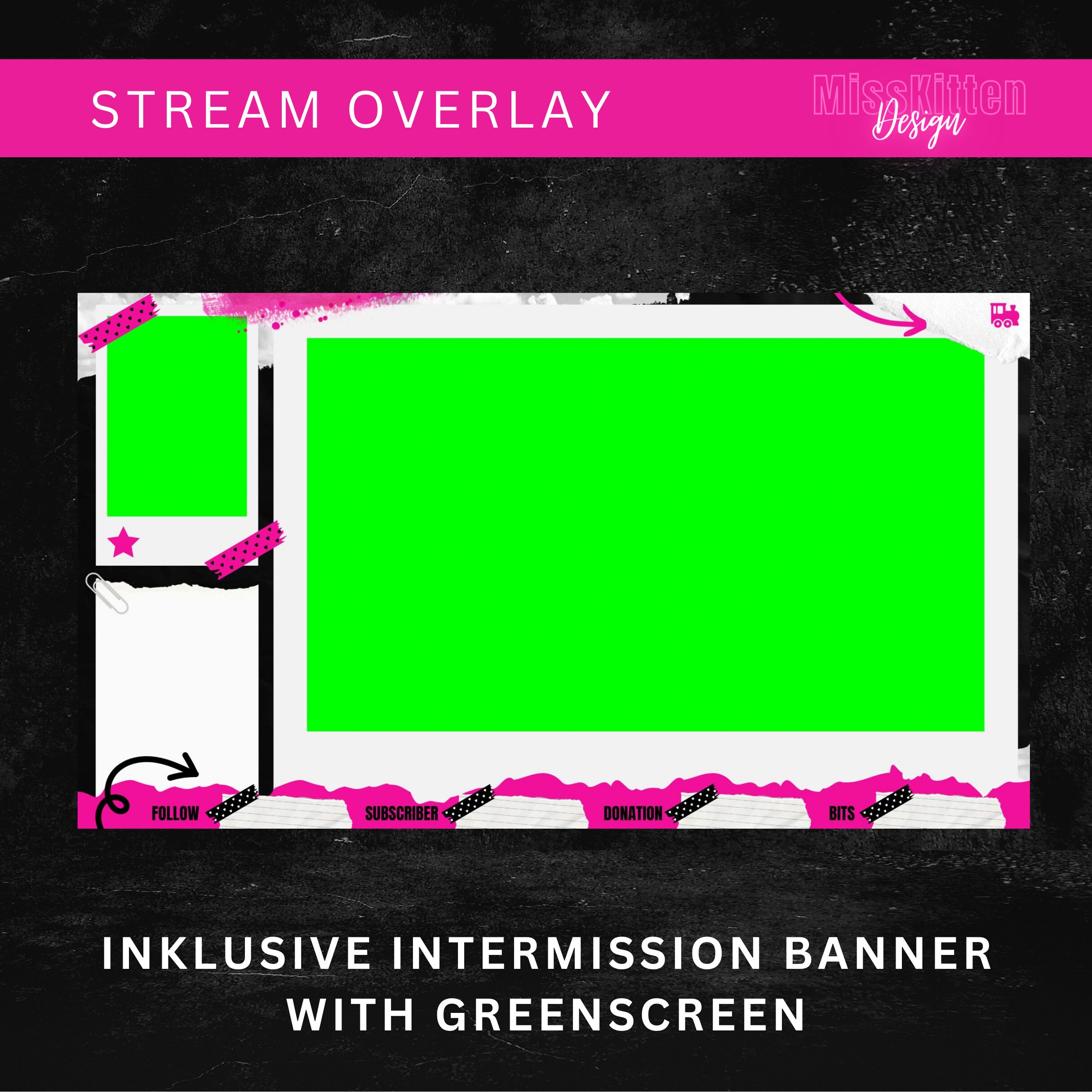 Twitch Overlay Statisch, Pink Stream Intermission for Twitch, Overlay ...