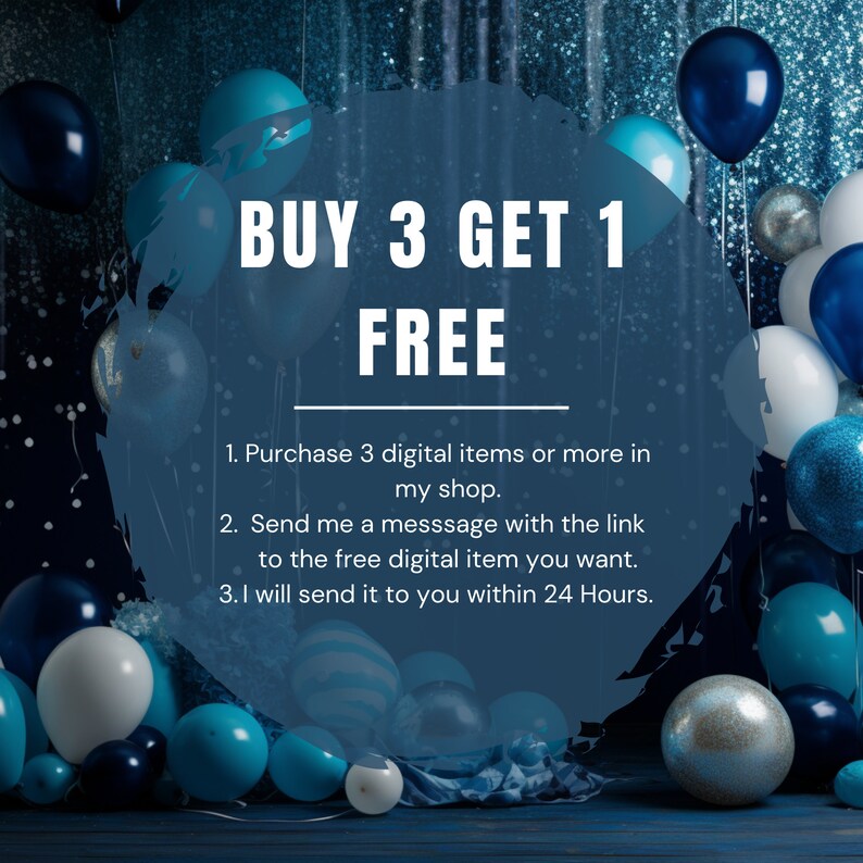 Digital Backdrops Blue Balloons for Photo Editing, Birthday Backdrop ...