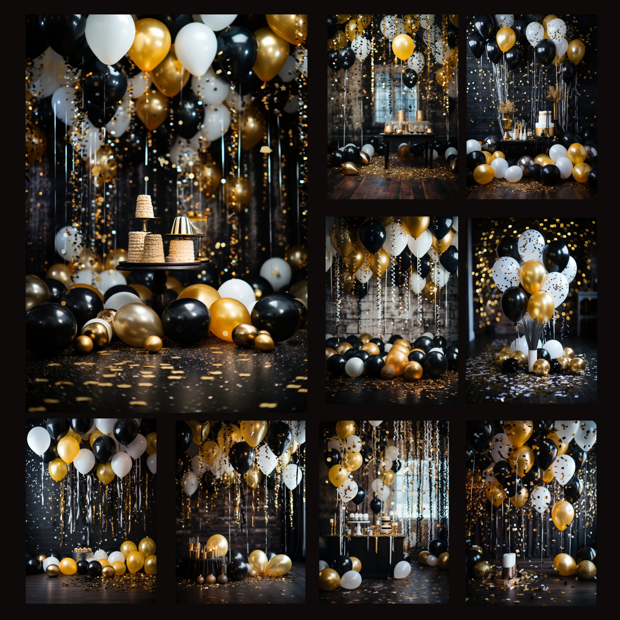 New Years Eve Photography Backdrop, Silvester Party Backdrop, Digital ...
