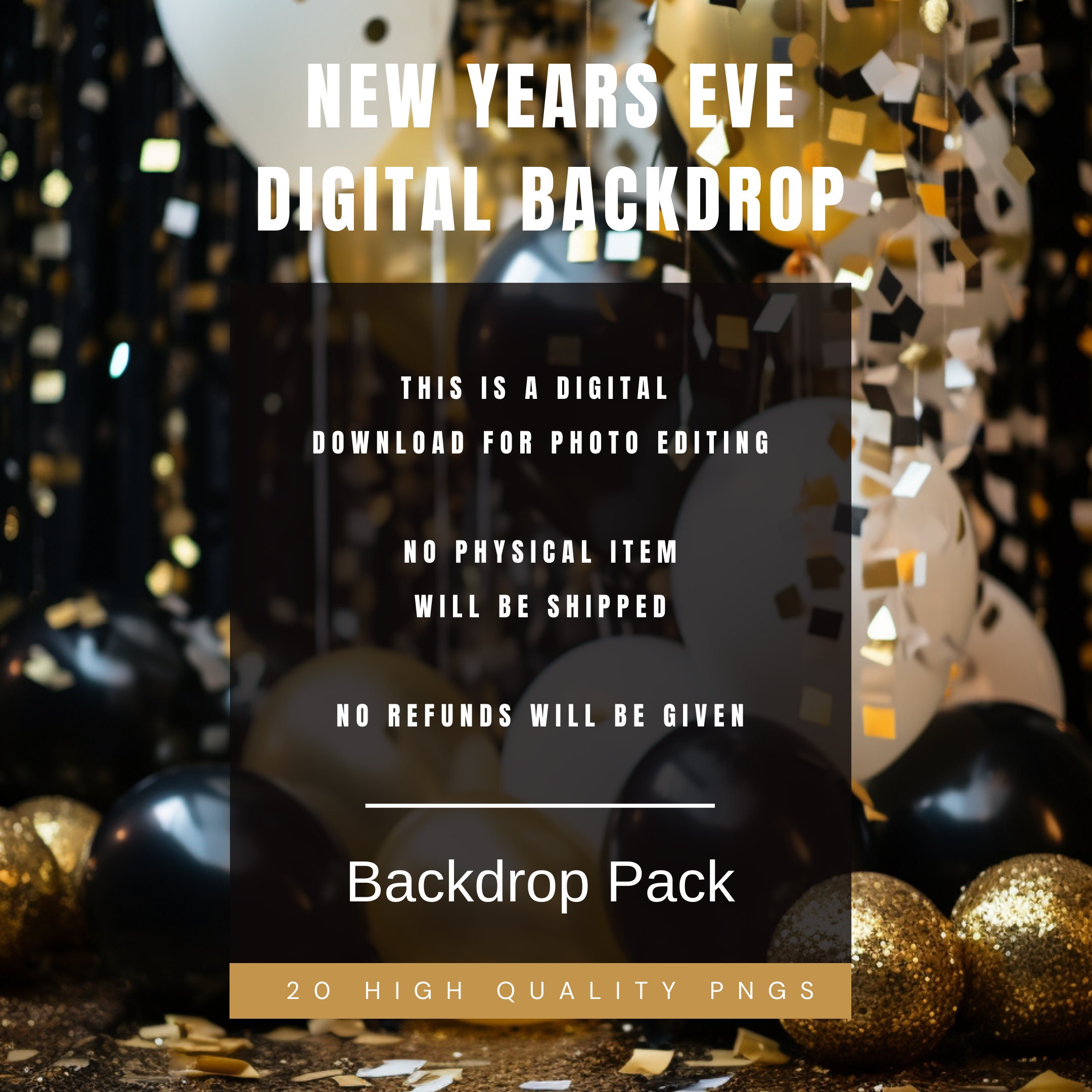 New Years Eve Photography Backdrop, Silvester Party Backdrop, Digital ...