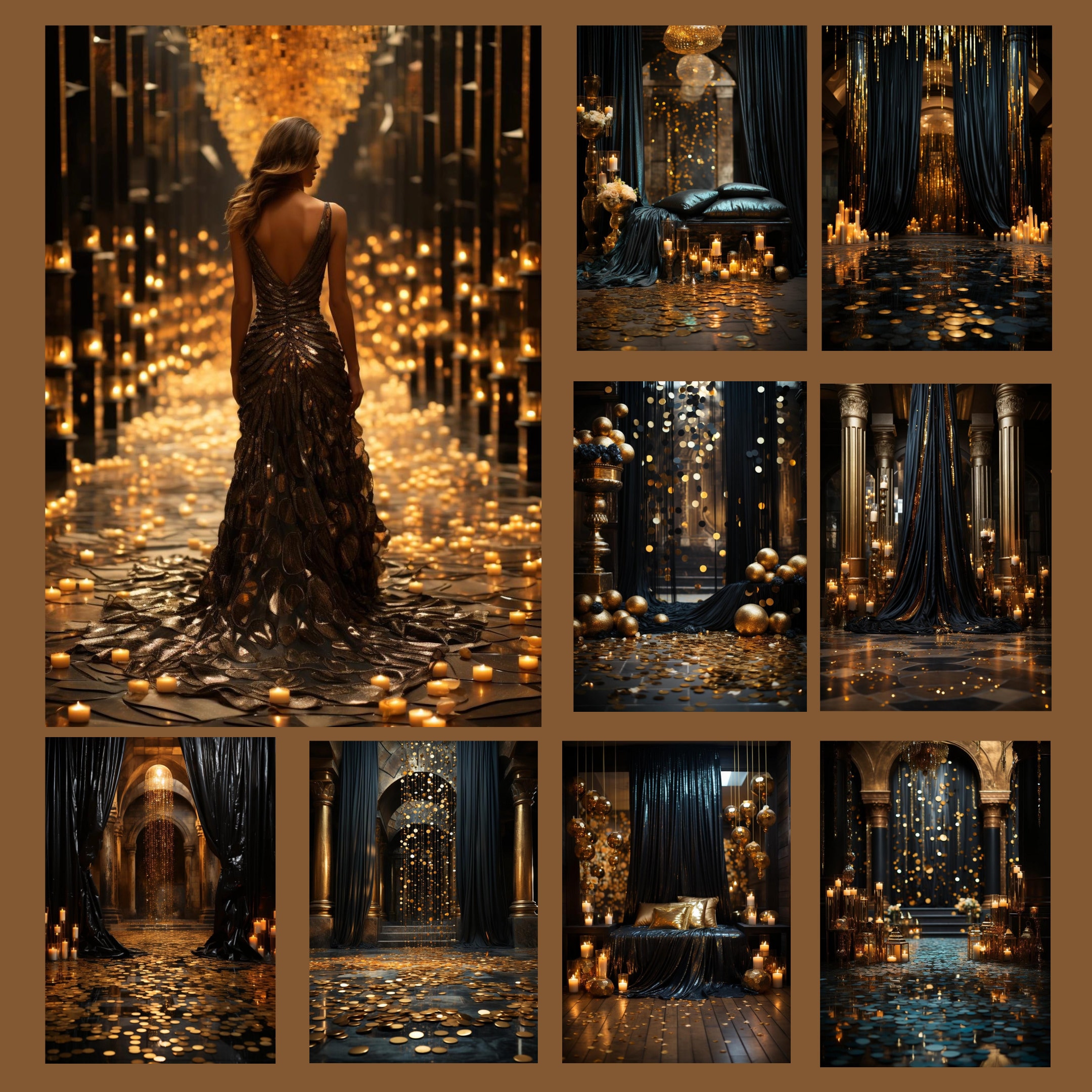 Luxury Gold Sequin Photography Backdrop, Black and Gold Glitter ...