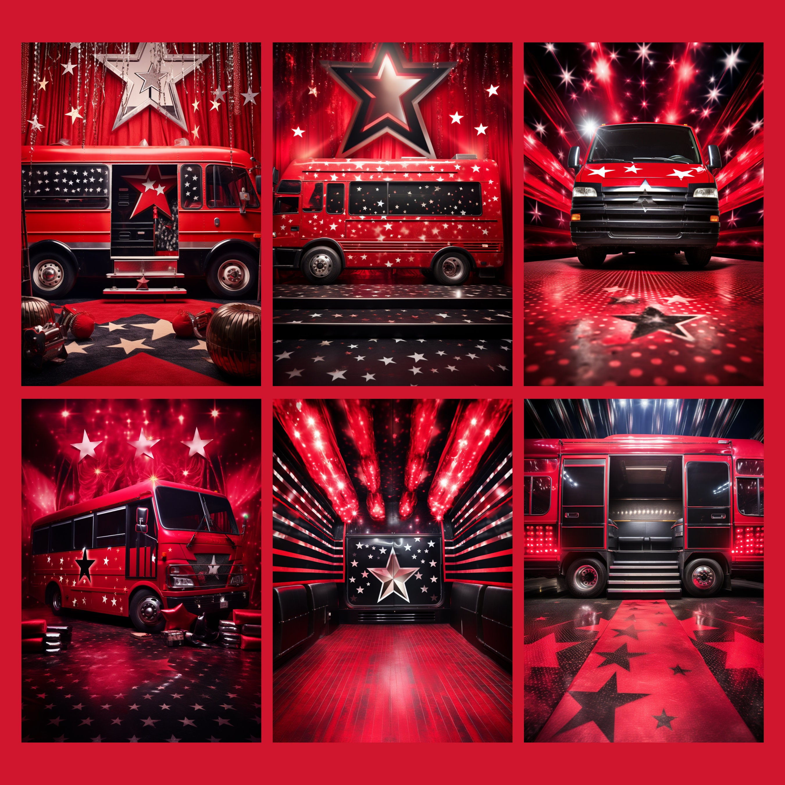 Rockstar Party Bus Photography Backdrop, Digital Background, Concert ...
