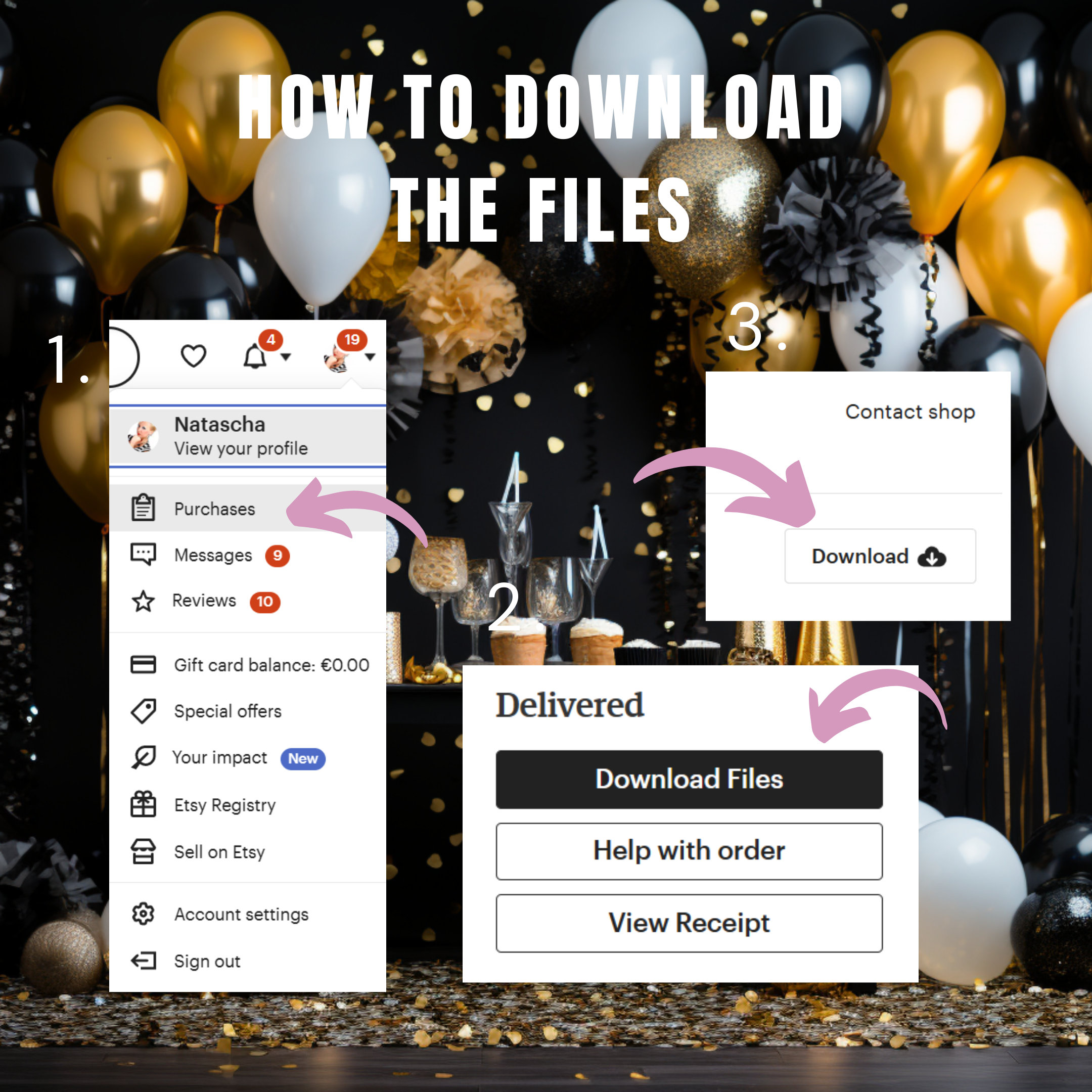 New Years Eve Photography Backdrop, Silvester Party Backdrop, Digital ...