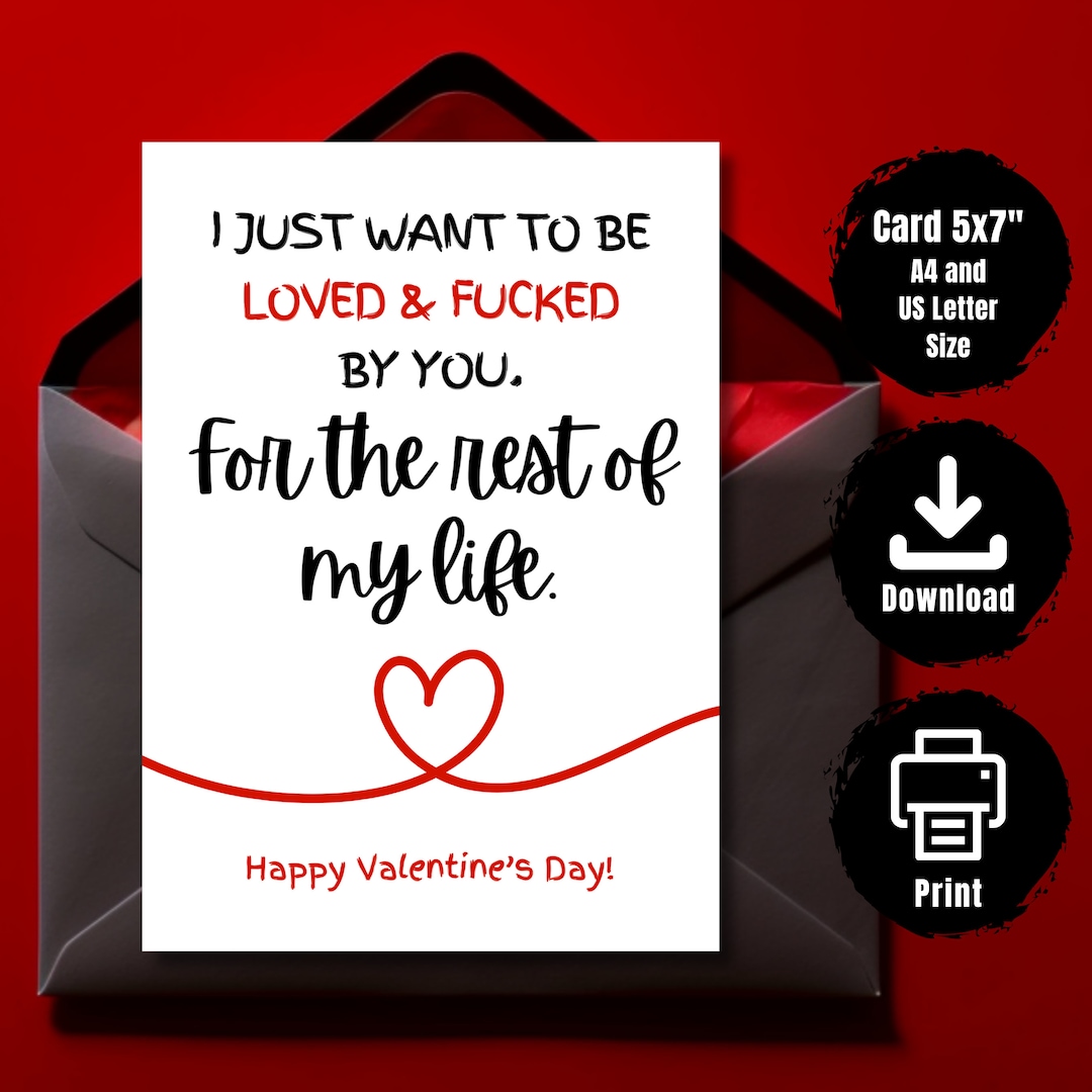 Naughty Valentine's Day Card Rest of My Life, Printable, Digital Kinky ...