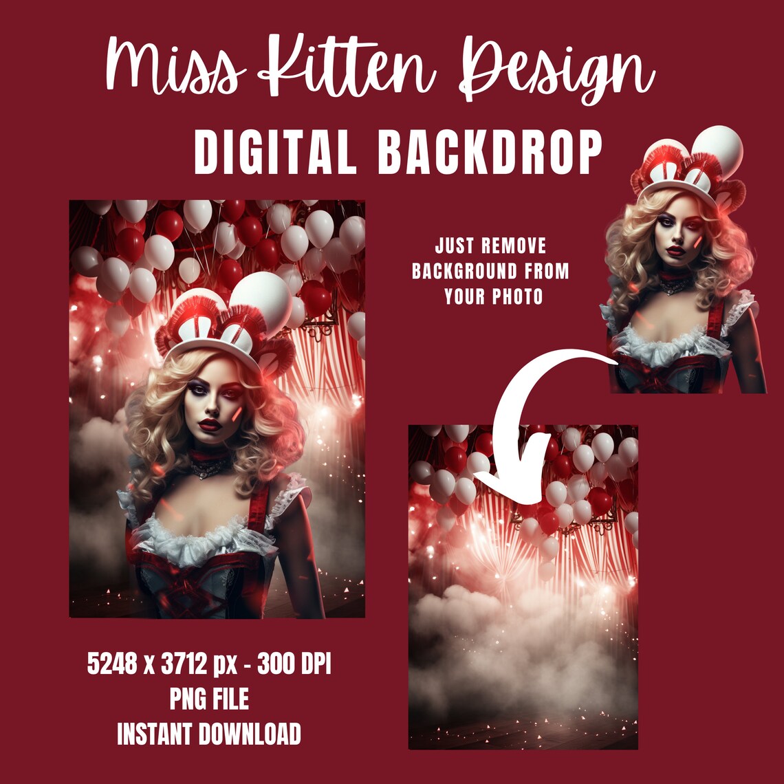 Circus Fine Art Backdrop for Photo Editing, Circus Stage Backdrop ...