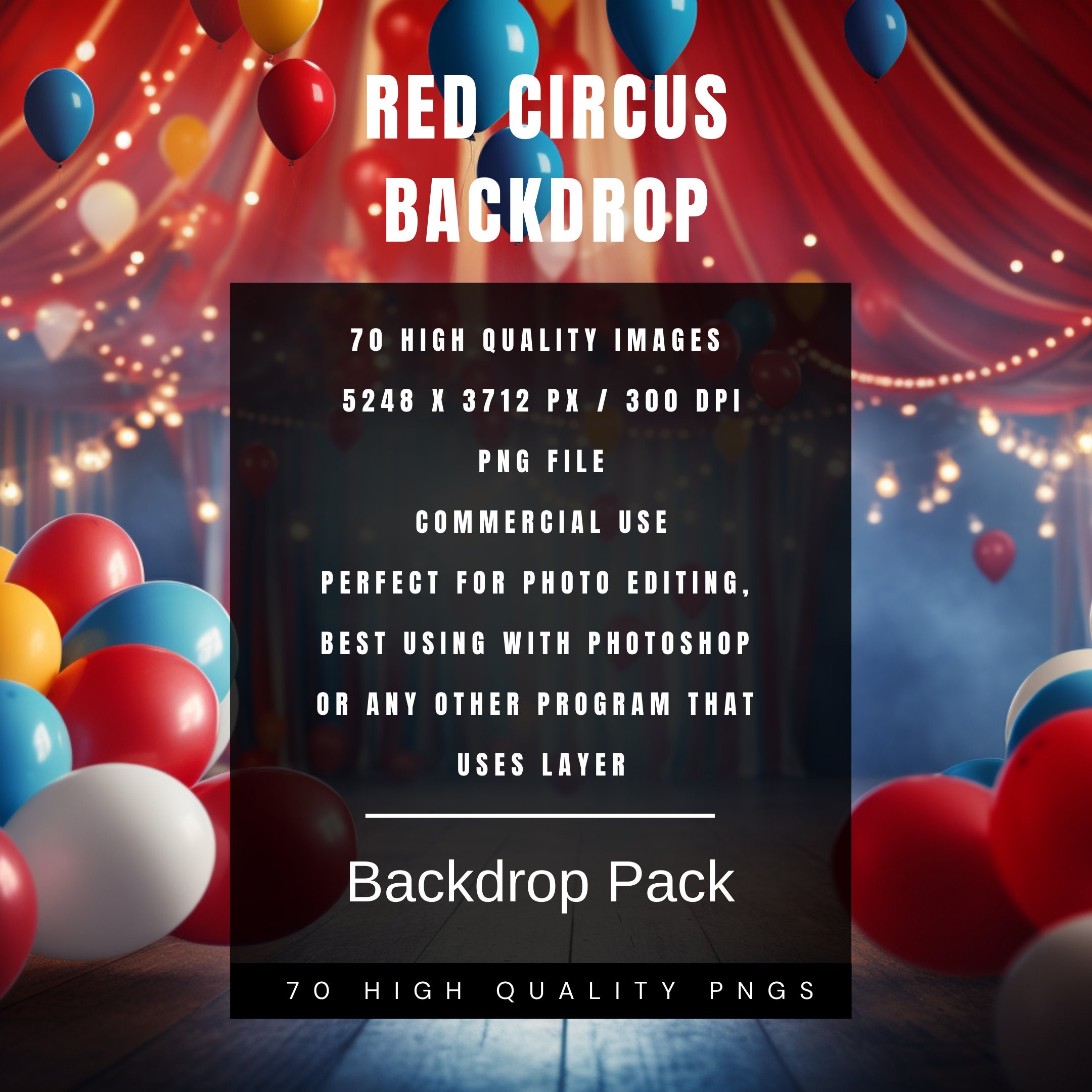 Circus Fine Art Backdrop for Photo Editing XL Pack, Circus Themed ...