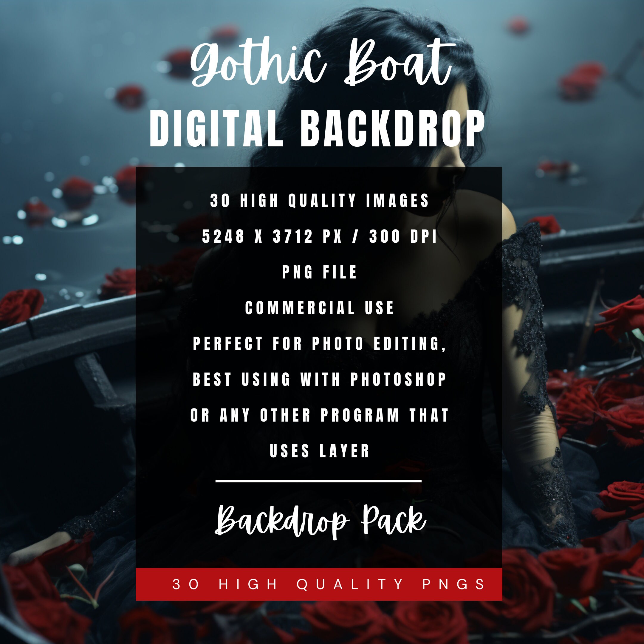 Gothic Love Boat Digital Background, Flower Boat, Dark Fairytale ...