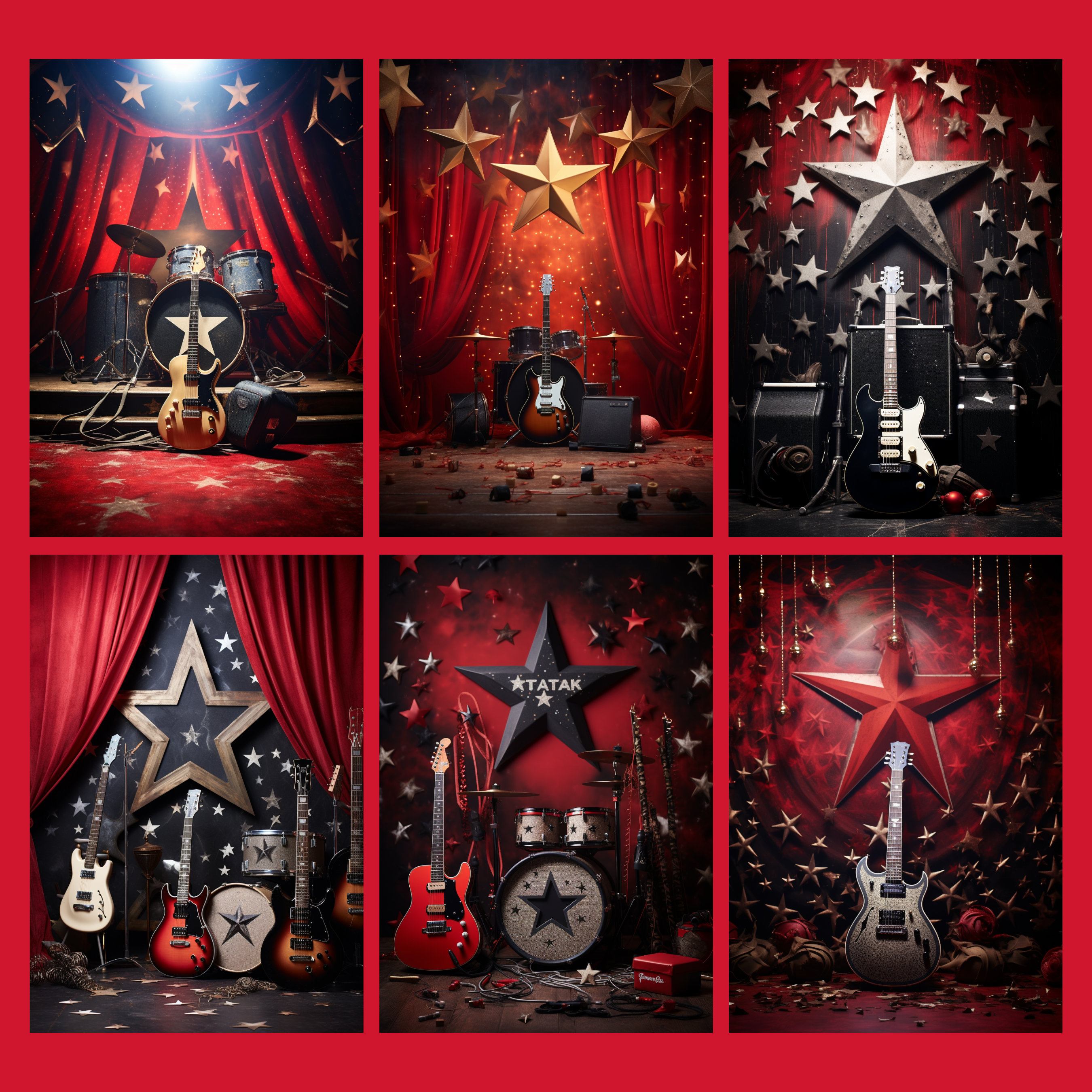 Rockstar Stage Concert Photography Backdrop, Digital Background, Party ...