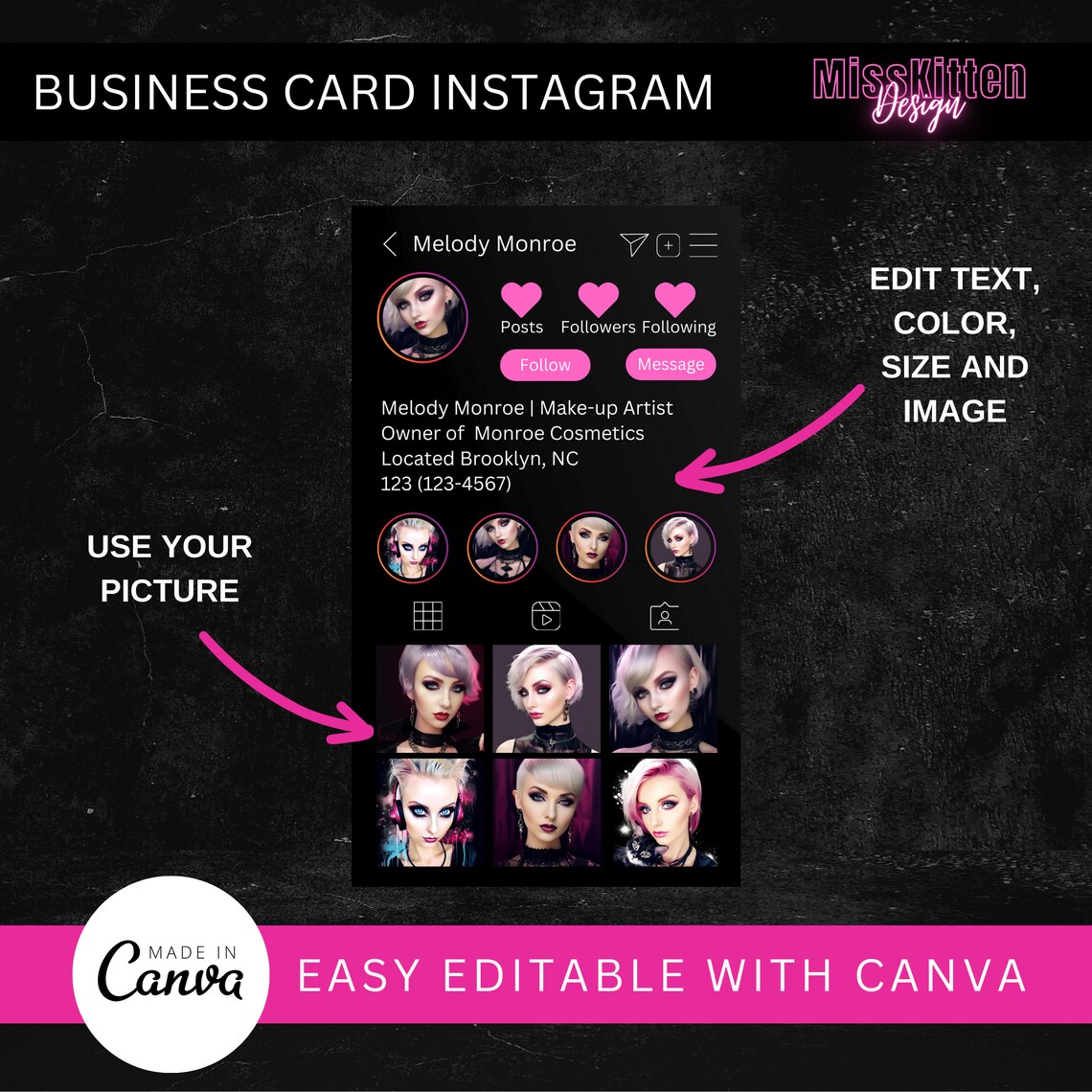 Business Card Social Media, Instagram Business Card, Influencer,content ...