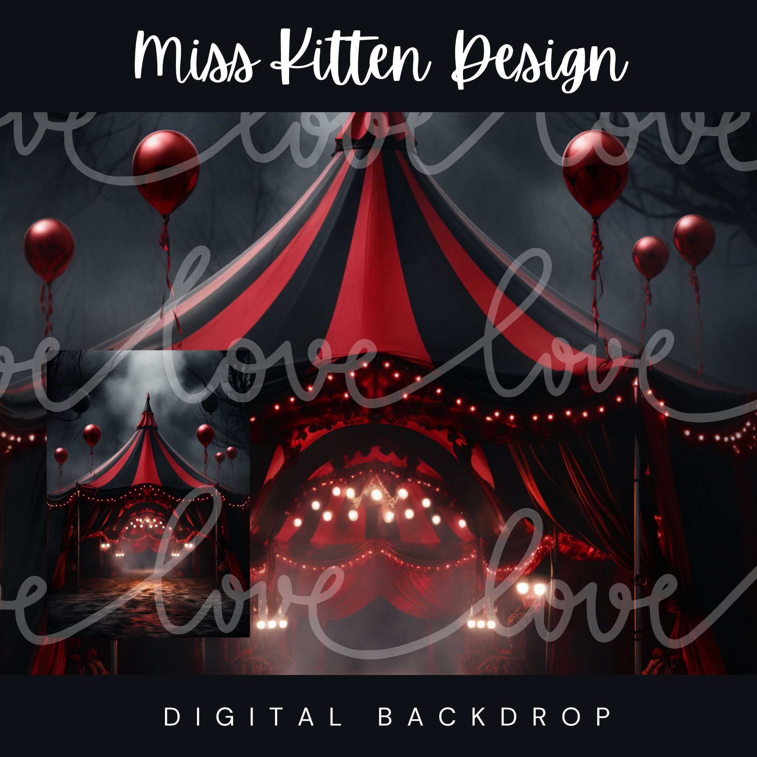Circus Fine Art Backdrop for Photo Editing, Circus Stage Backdrop ...