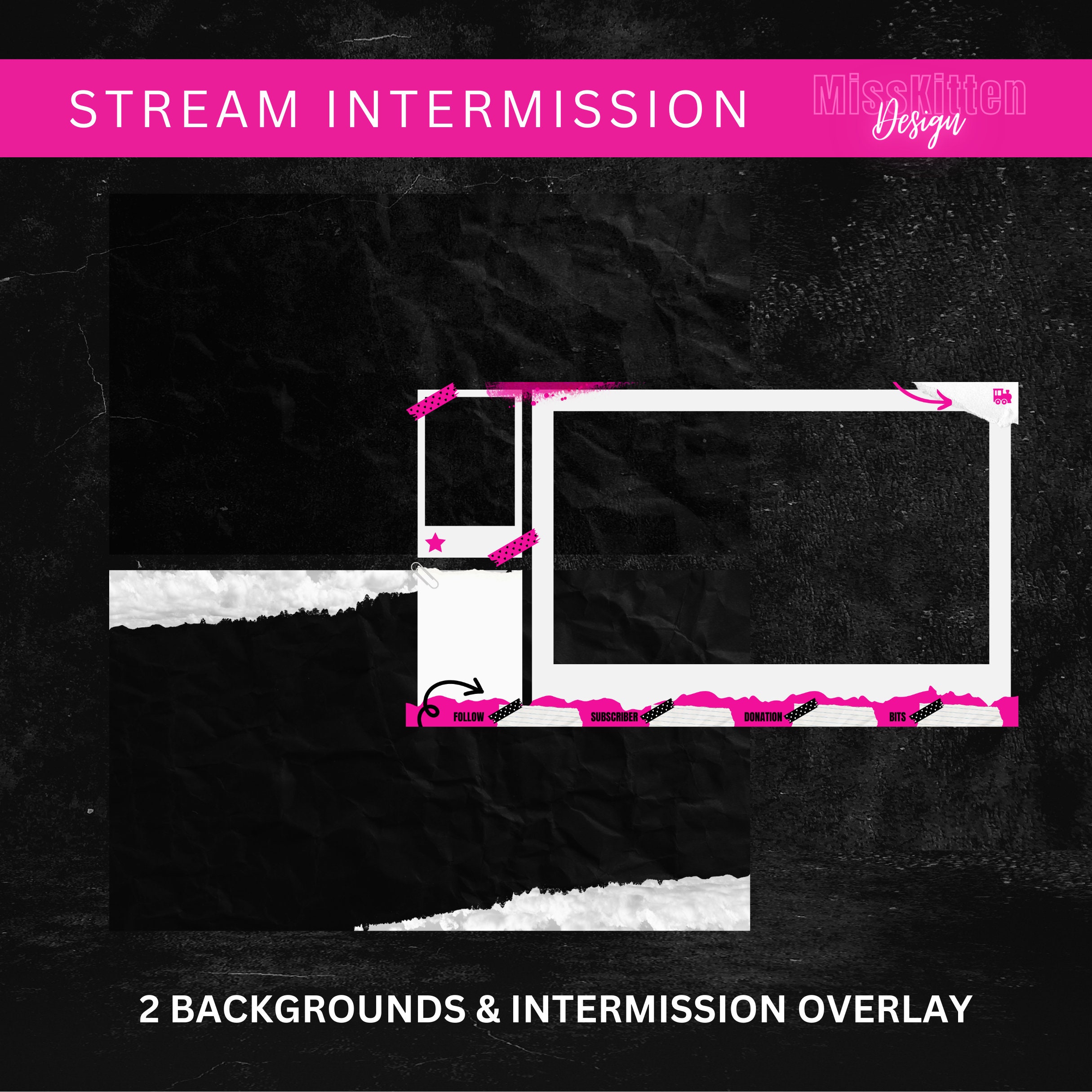 Twitch Overlay Statisch, Pink Stream Intermission for Twitch, Overlay ...