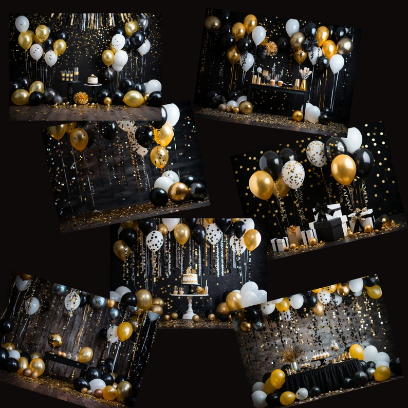 New Years Eve Photography Backdrop, Silvester Party Backdrop, Digital ...