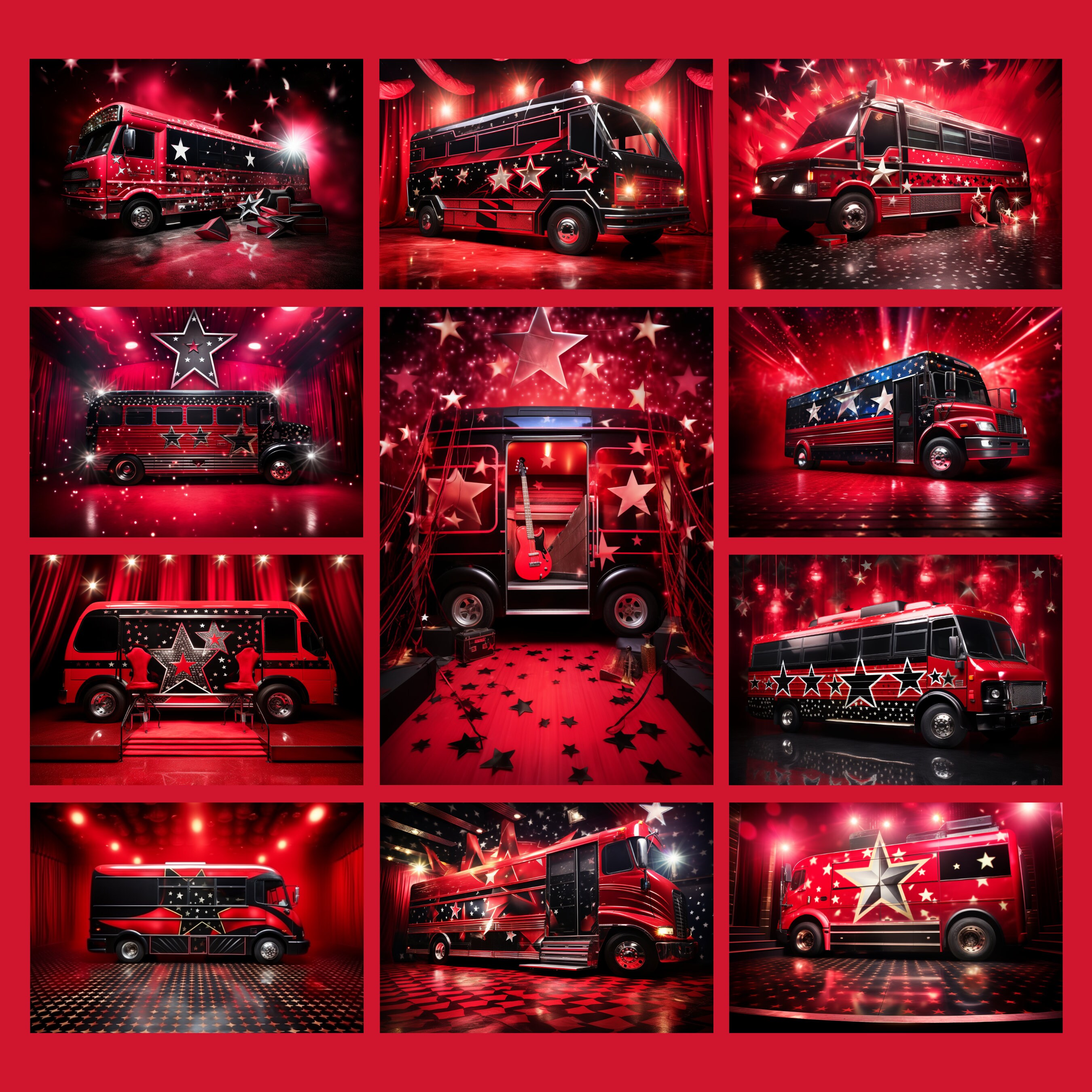 Rockstar Party Bus Photography Backdrop, Digital Background, Concert ...
