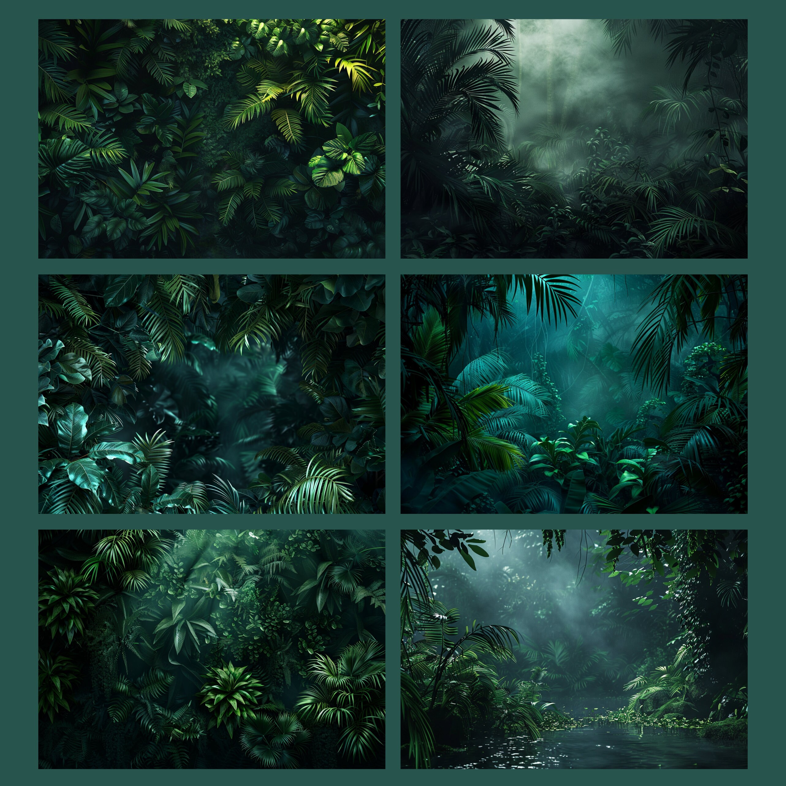 Tropical Jungle Safari Digital Backdrop, Photo Editing Overlays (60 ...
