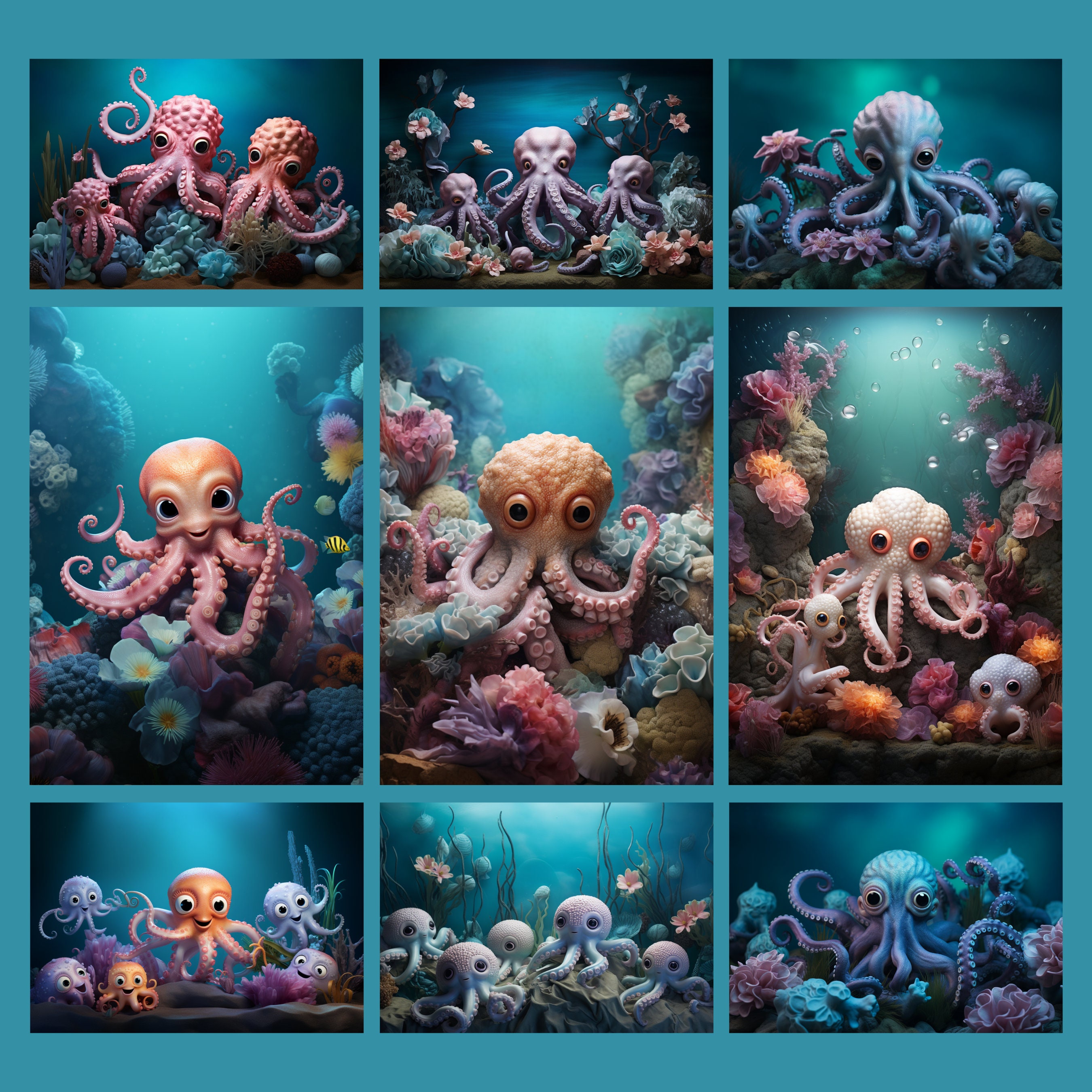 Little Octopus Digital Backdrop for Children, Boys and Girls ,studio ...