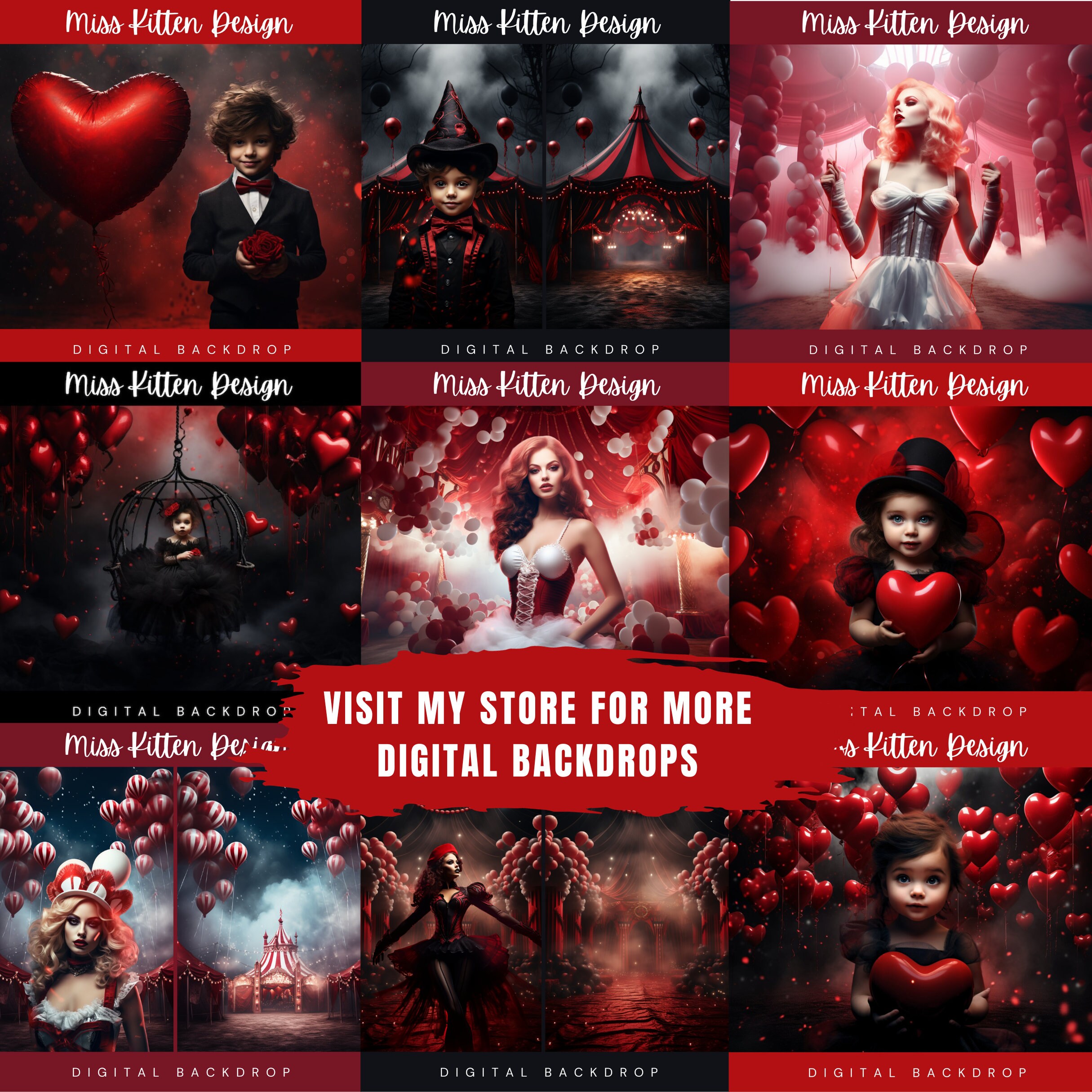 Circus Fine Art Backdrop for Photo Editing, Circus Stage Backdrop ...