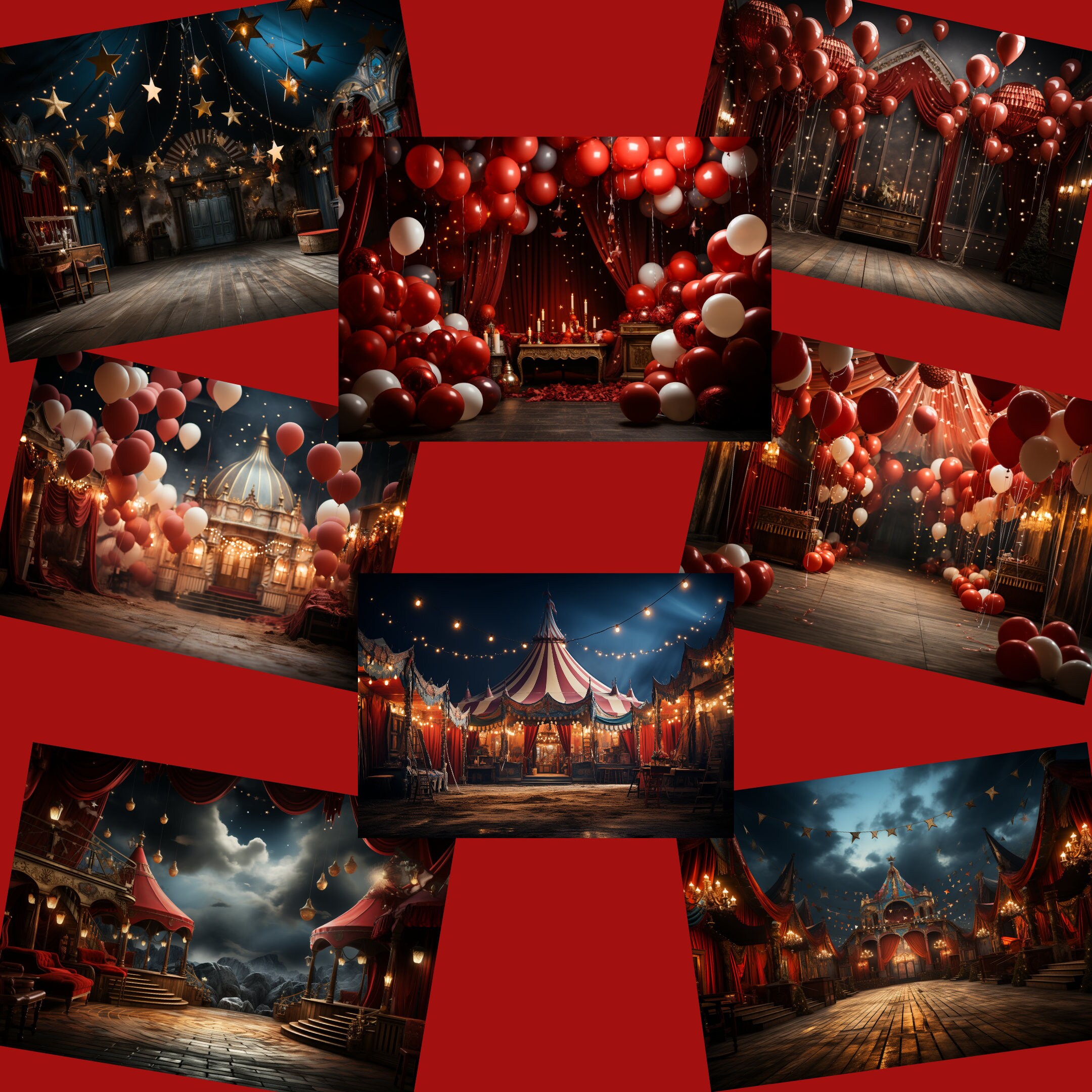 Circus Fine Art Backdrop for Photo Editing XXL Pack, Circus Stage ...