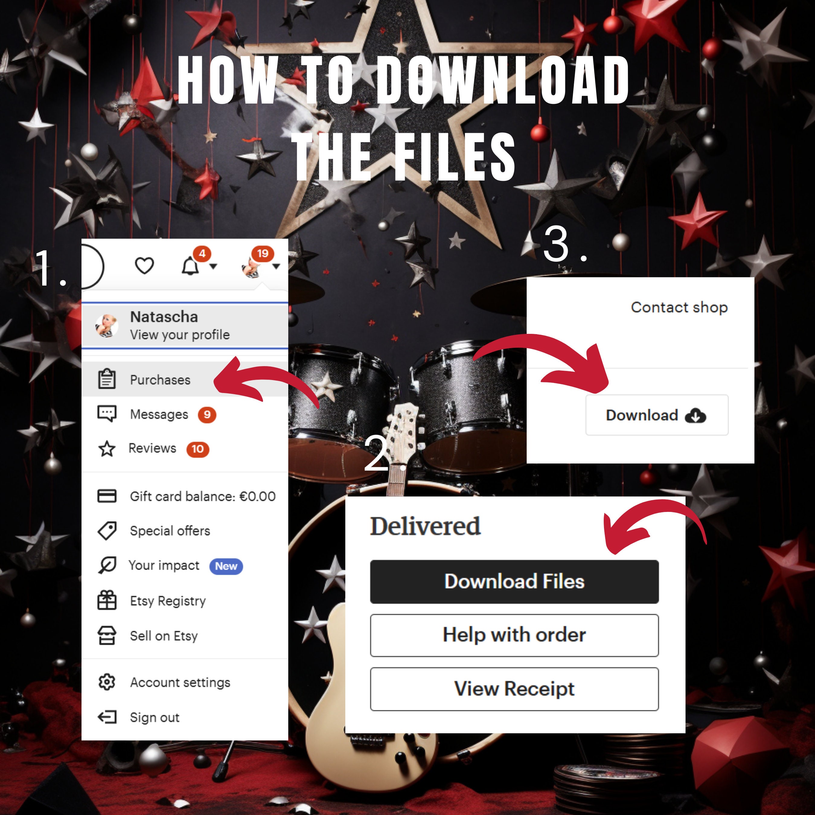 Rockstar Stage Concert Photography Backdrop, Digital Background, Party ...