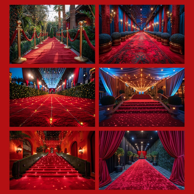 Red Carpet Hollywood Backdrop, VIP Backdrop, Party Backdrop, Composing ...