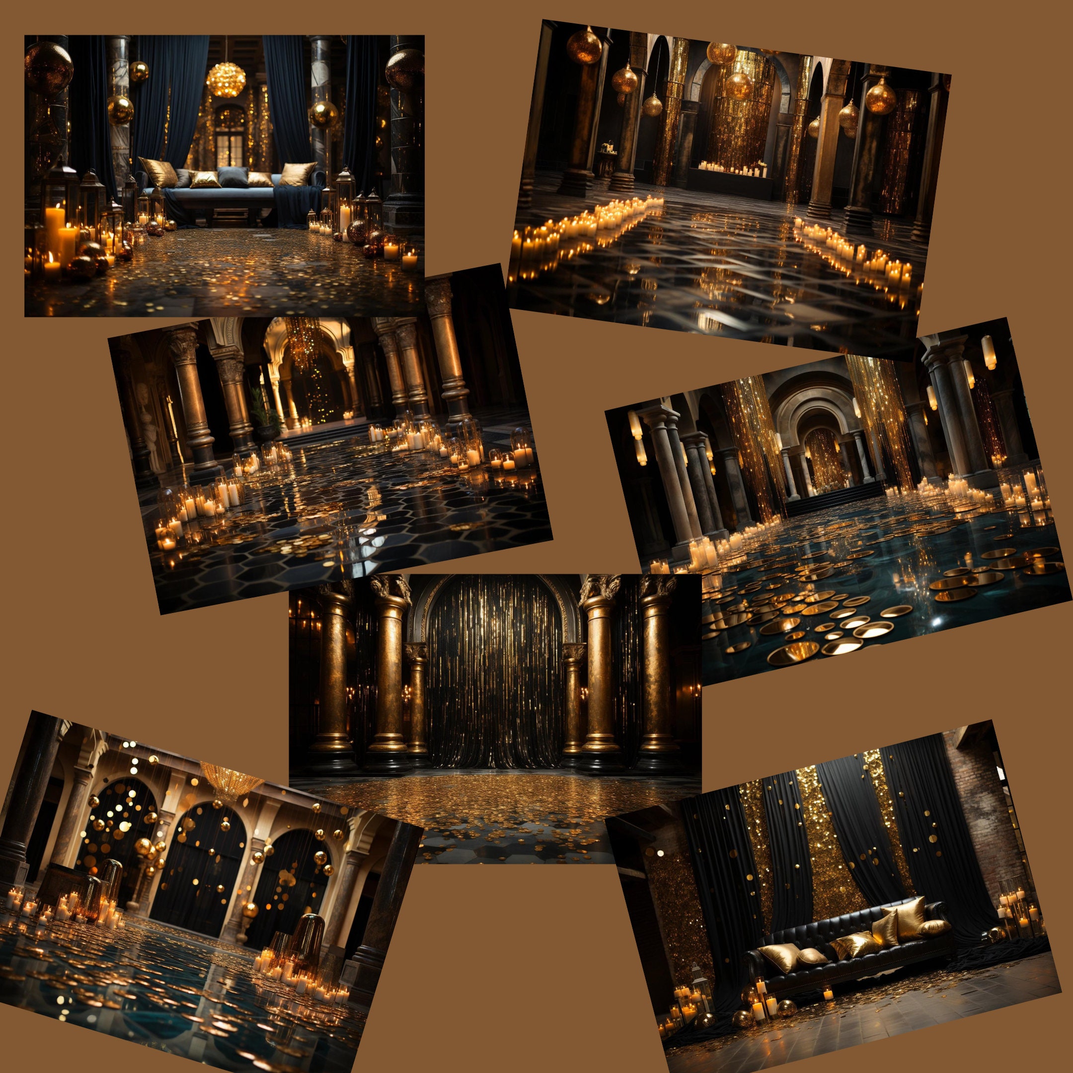 Luxury Gold Sequin Photography Backdrop, Black and Gold Glitter Backdrop, Digital Background ...