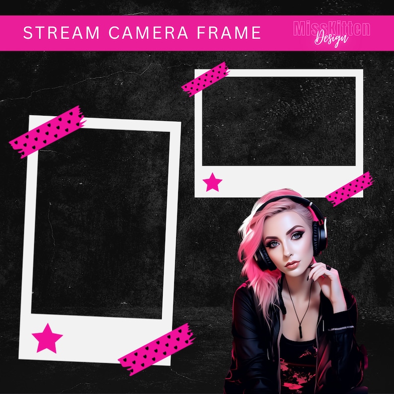 Twitch Camera Overlay Statisch, Pink Stream Cam Border for Twitch ...