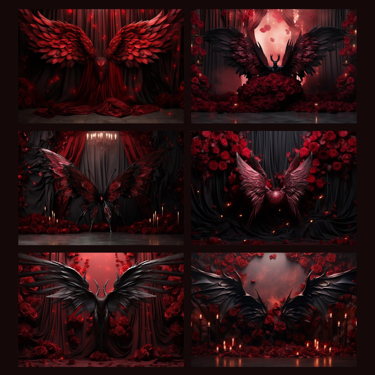 Deamon & Dragon Wings Backdrop , Daemon Horror Backdrop, Lilith, Devil ...