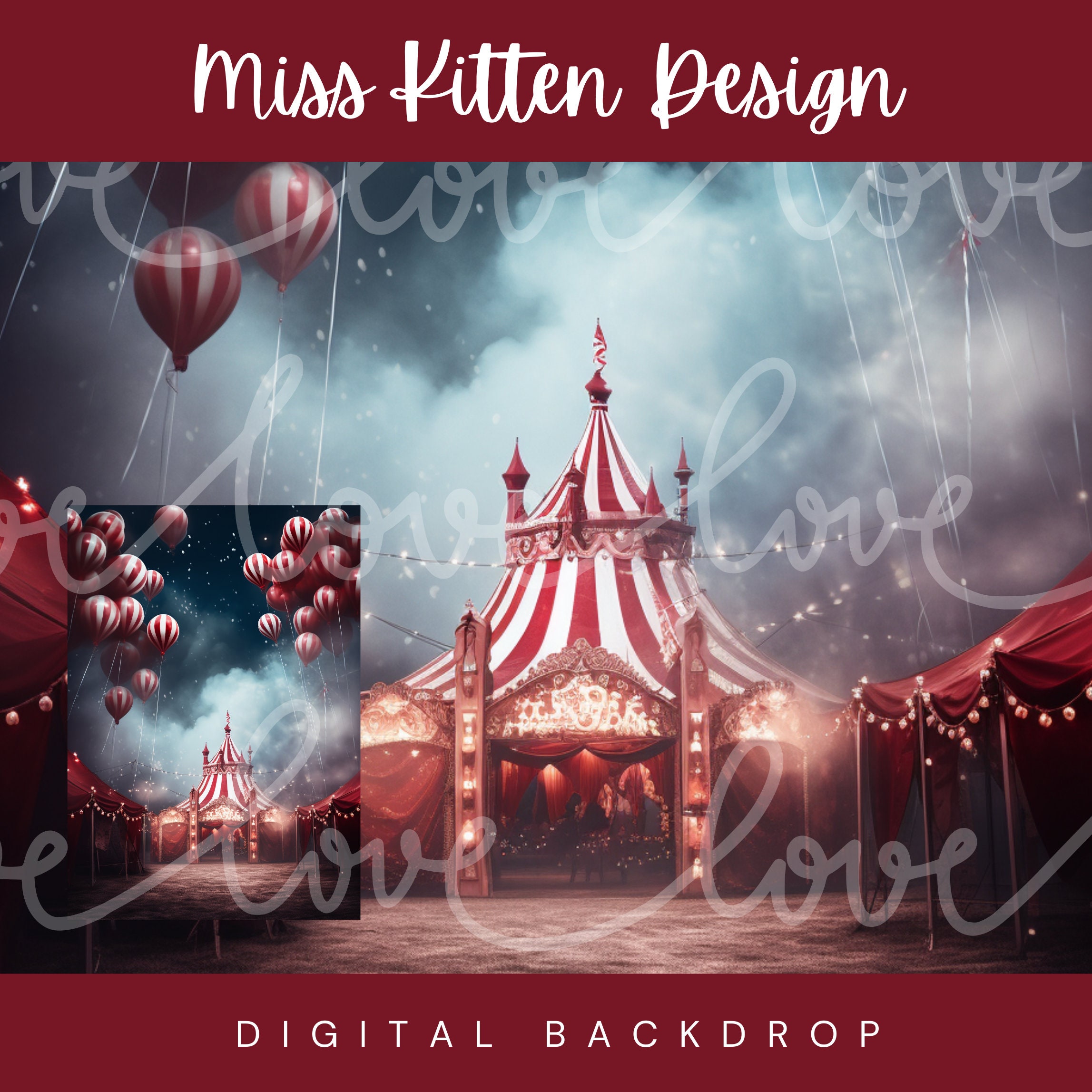 Circus Fine Art Backdrop for Photo Editing, Circus Stage Backdrop ...