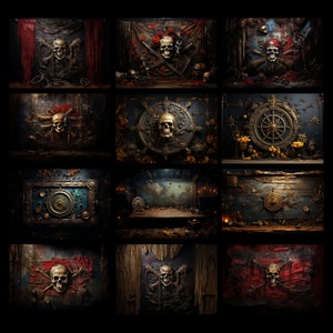 Pirate Adventure Digital Background, Pirat Ship, Pirat Background ...