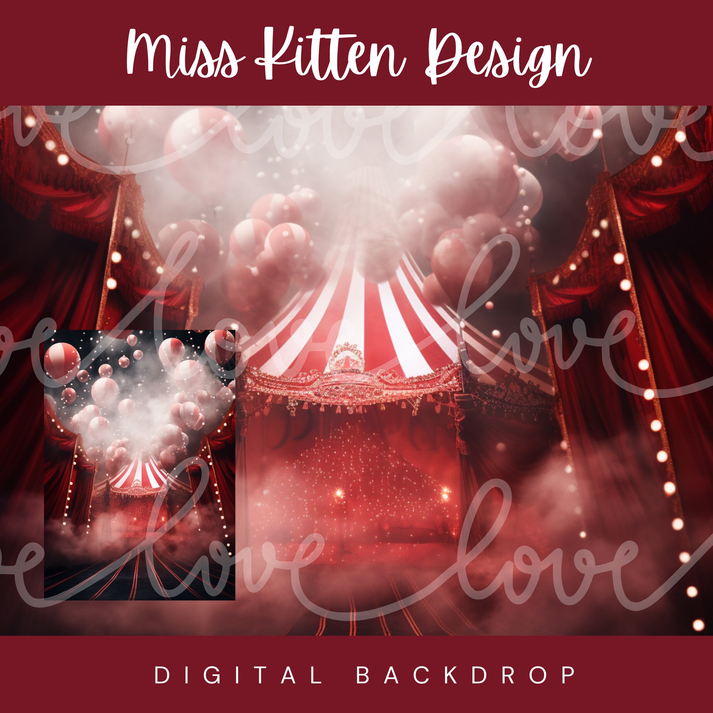 Circus Fine Art Backdrop for Photo Editing, Circus Stage Backdrop ...