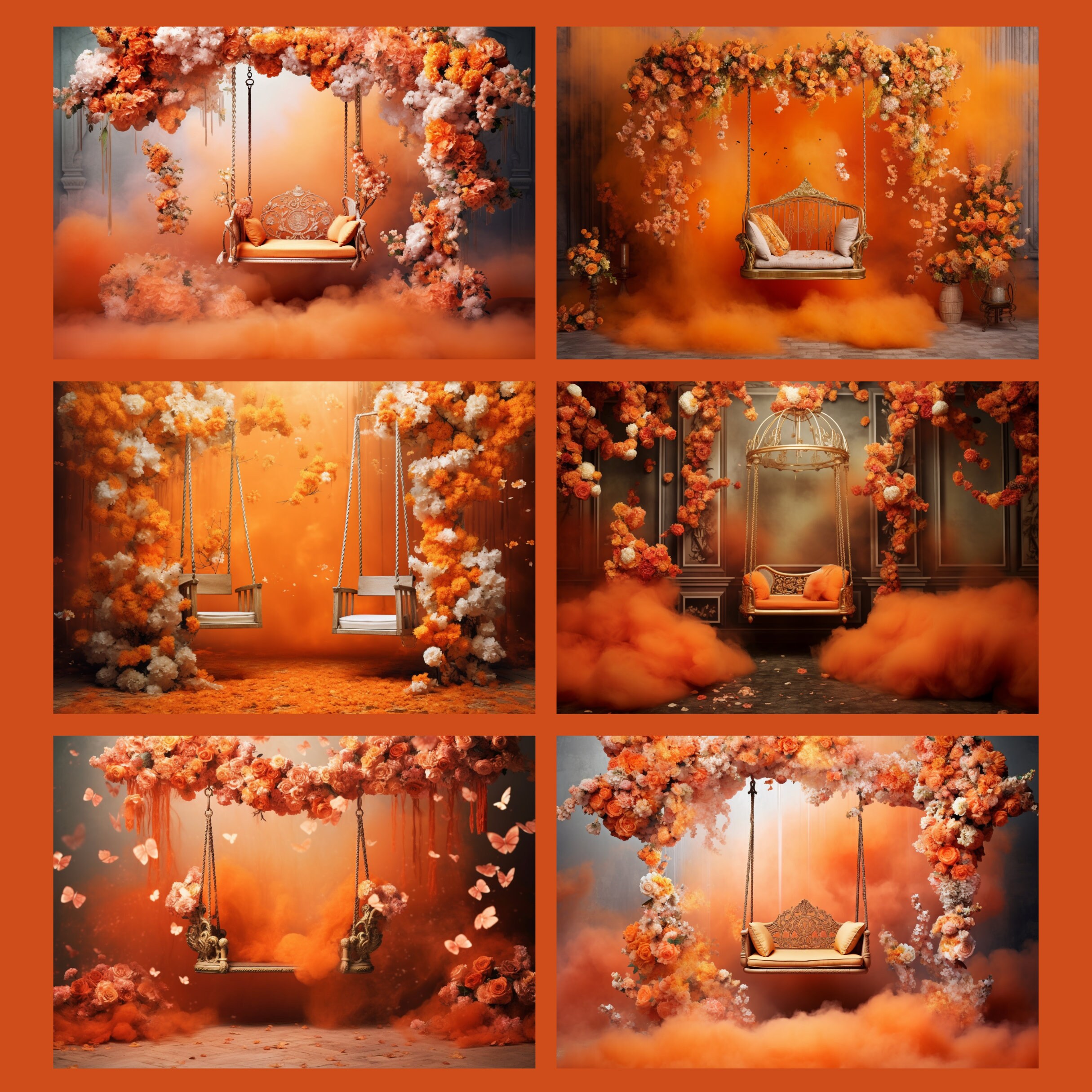 Summer Flower Swing Backdrop for Photo Editing, Summer Flower Backdrop ...