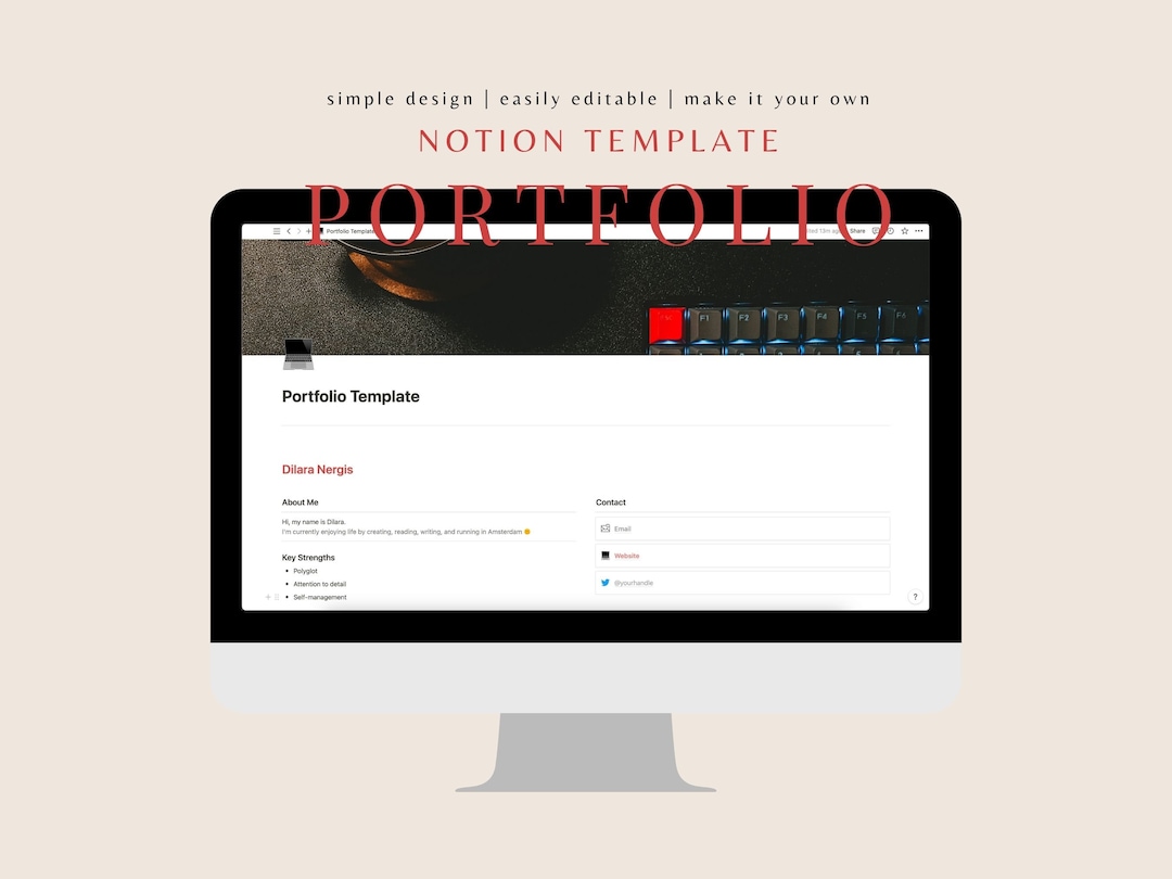 Notion Portfolio Template - Digital Download | Online Portfolio ...
