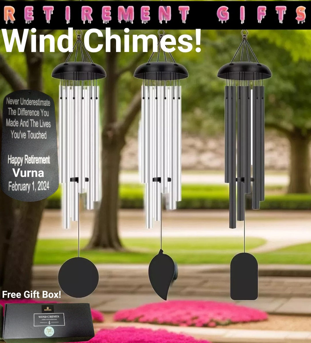 Personalized Retirement Gift Wind Chime Custom Retirement Gift Wind ...