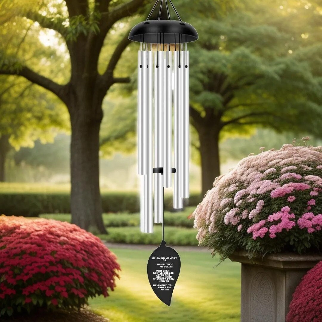 Memorial Wind Chime, Engraved Remembrance Gift (33 Inch) - Etsy