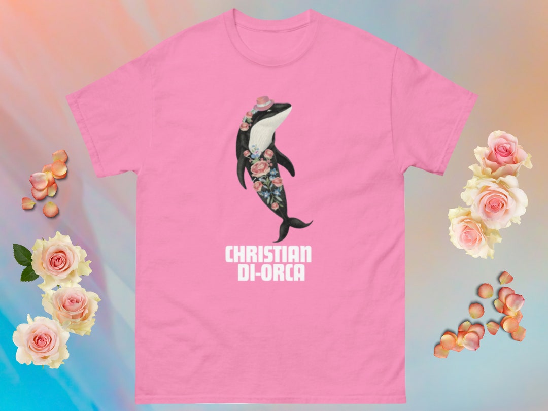 Funny Orca Shirt Fashion Designer T-shirt Christian Di-orca Tshirt ...