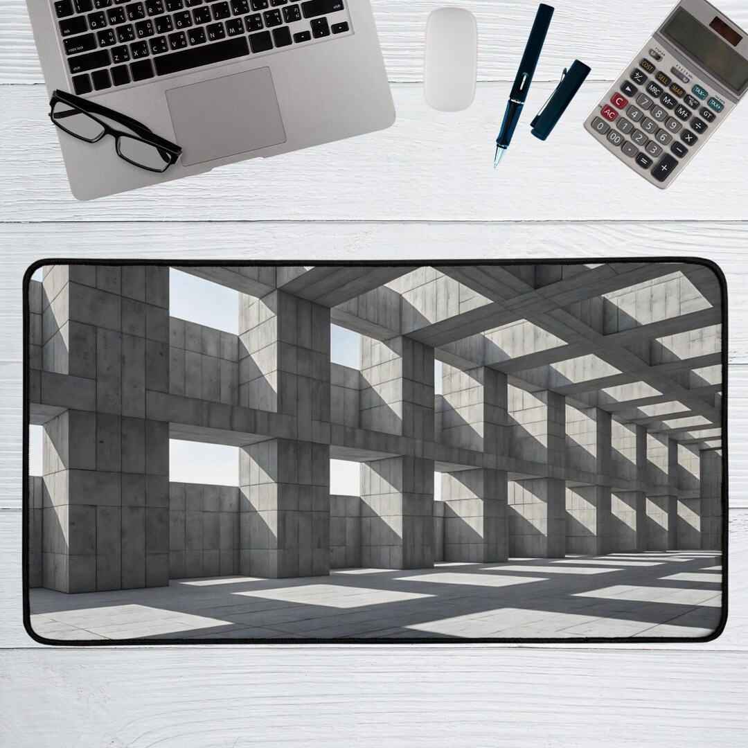Brutalist Architecture Desk Mat Surreal Building Mouse Mat Abstract ...