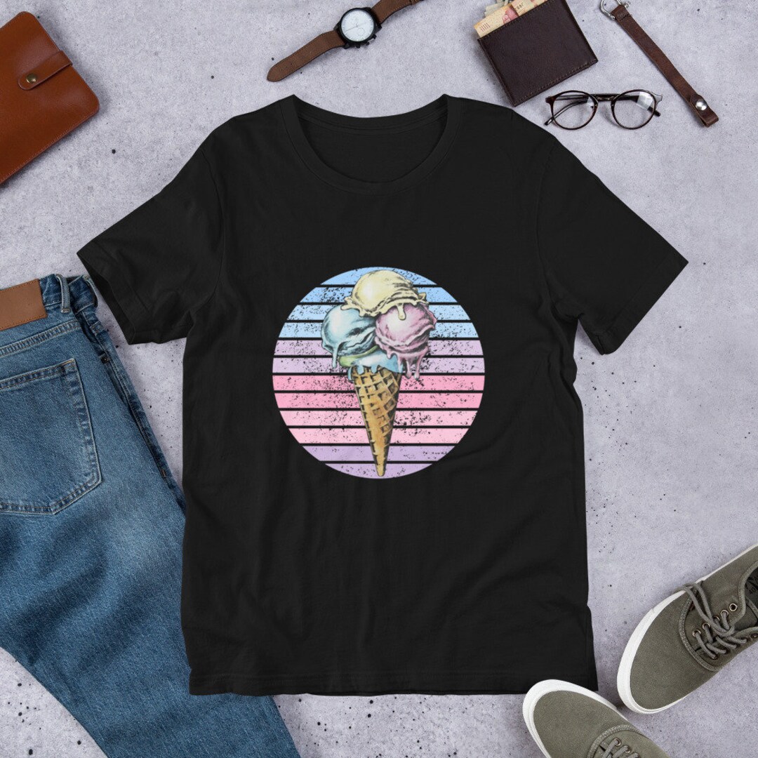 Triple Scoop Ice Cream T-shirt. Ice Cream Cone T Shirt. Ice Cream Lover ...