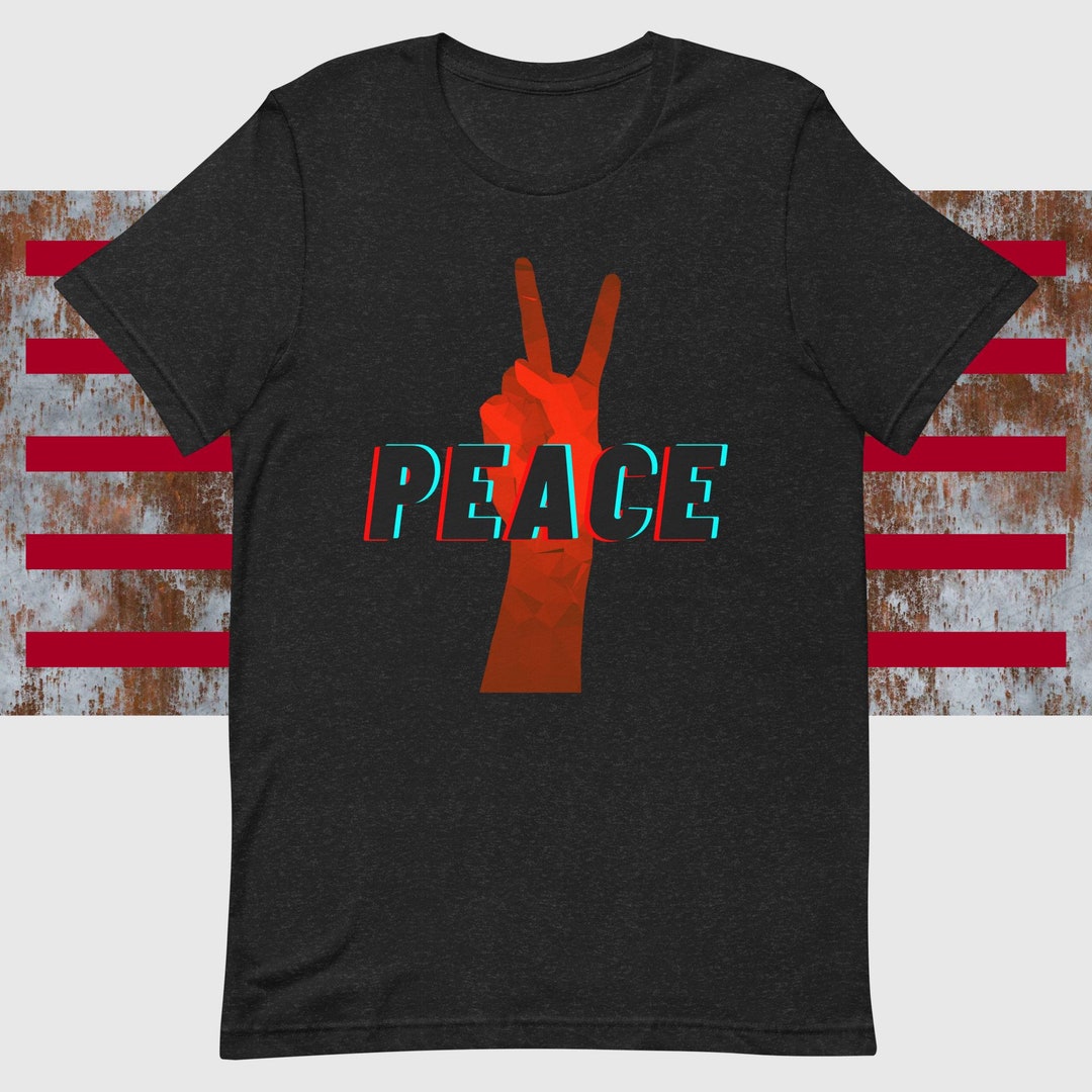 Peace Symbol Shirt V Hand Sign Tshirt Anti War Victory Gesture T-shirt ...