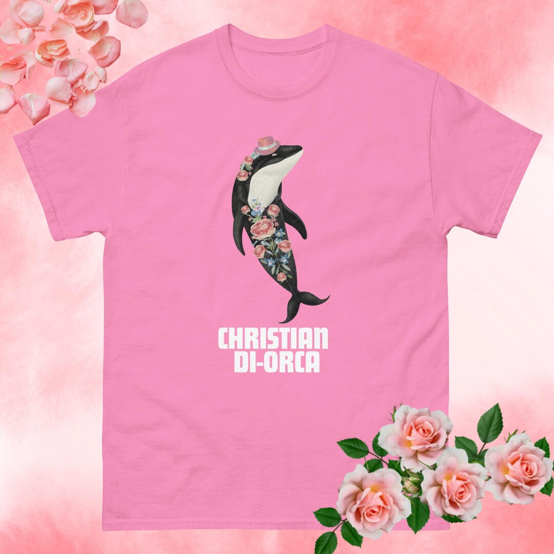 Funny Orca Shirt Fashion Designer T-shirt Christian Di-orca Tshirt ...