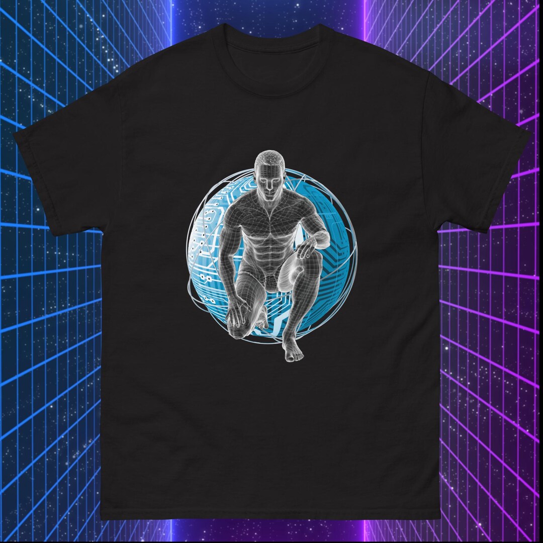 Futuristic AI Art Shirt Cybernetic Sci Fi T-shirt Digital Tech Tshirt ...