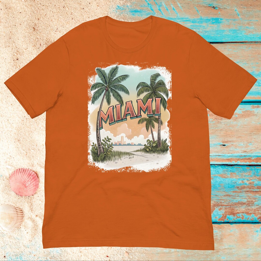 Miami Beach Florida Shirt Palm Tree Tshirt Miami Trip Miami ...