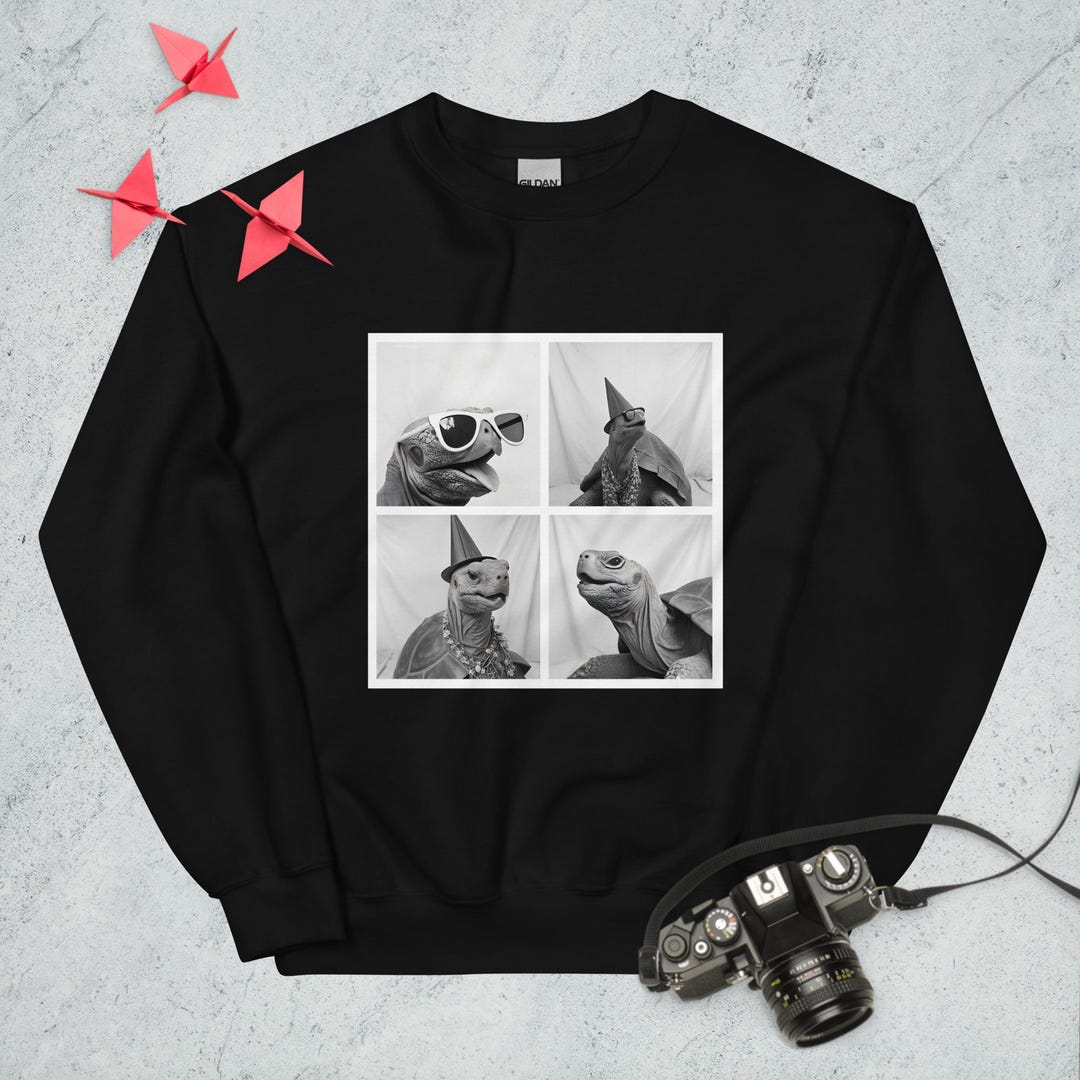 Funny Tortoise Sweatshirt Turtle Photobooth Sweater Animal Selfie Shirt ...