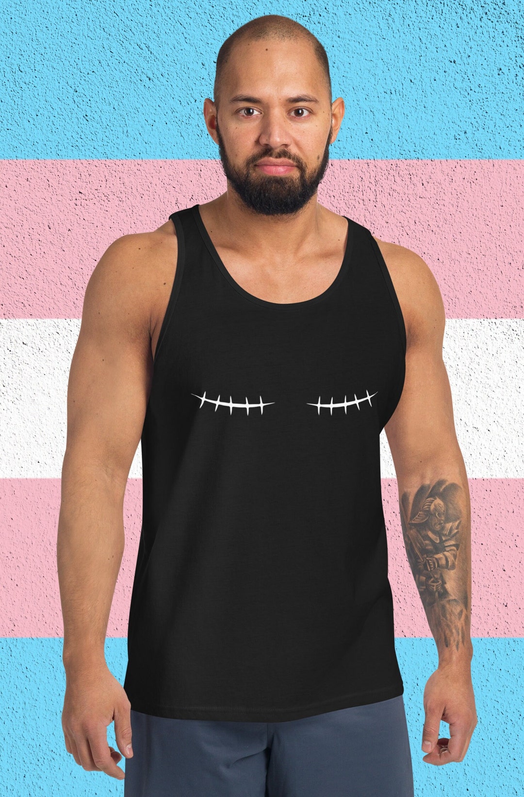 Trans Man Tank Top Chest Surgery Scars Pride Vest Gift for Trans Man ...