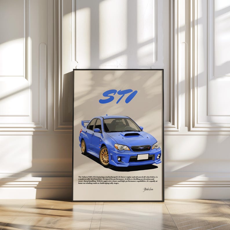 Poster Subaru Impreza WRX STI Stylish Automotive Design for Printing ...