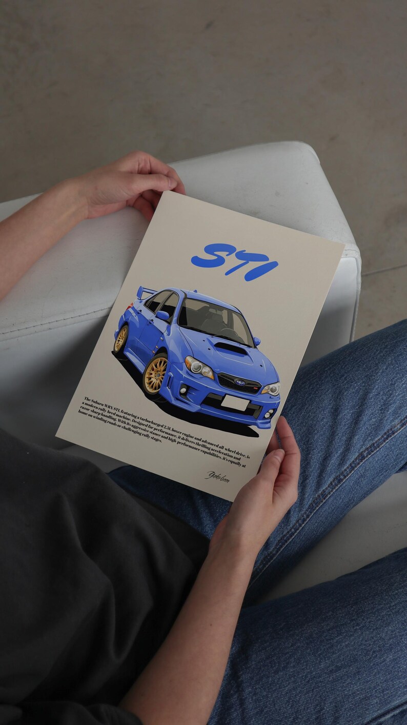 Poster Subaru Impreza WRX STI Stylish Automotive Design for Printing ...