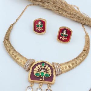 Sabyasachi Hasli Peacock Handcrafted Polki Studded Necklace ...