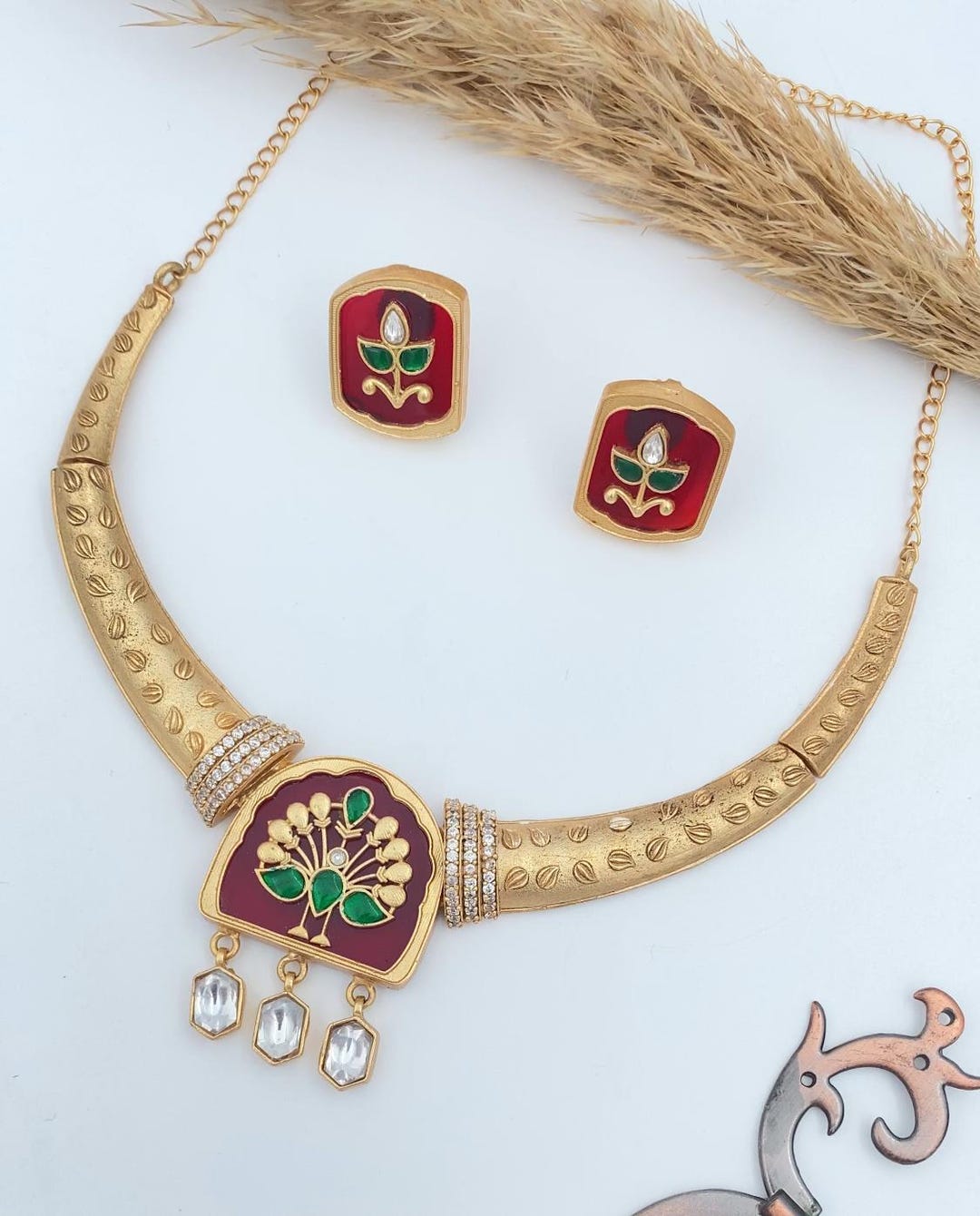 Sabyasachi Hasli Peacock Handcrafted Polki Studded Necklace ...