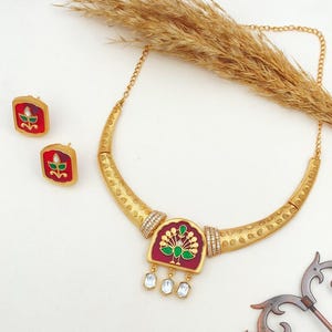 Sabyasachi Hasli Peacock Handcrafted Polki Studded Necklace ...